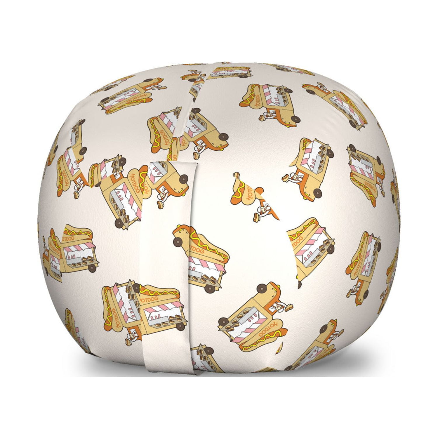 Hot Dog Storage Toy Bag Chair, Cartoon of Fast Food Truck Van with ...