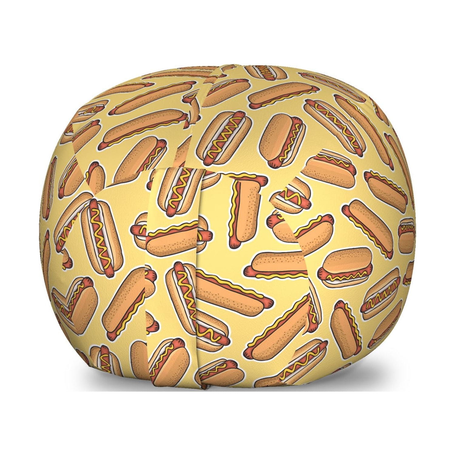 Hot Dog Storage Toy Bag Chair, Continuous Pattern of Fast Food ...
