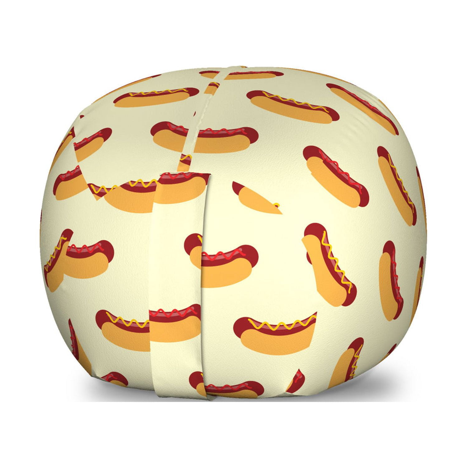 Hot Dog Storage Toy Bag Chair, Sandwich with Mustard and Ketchup on ...