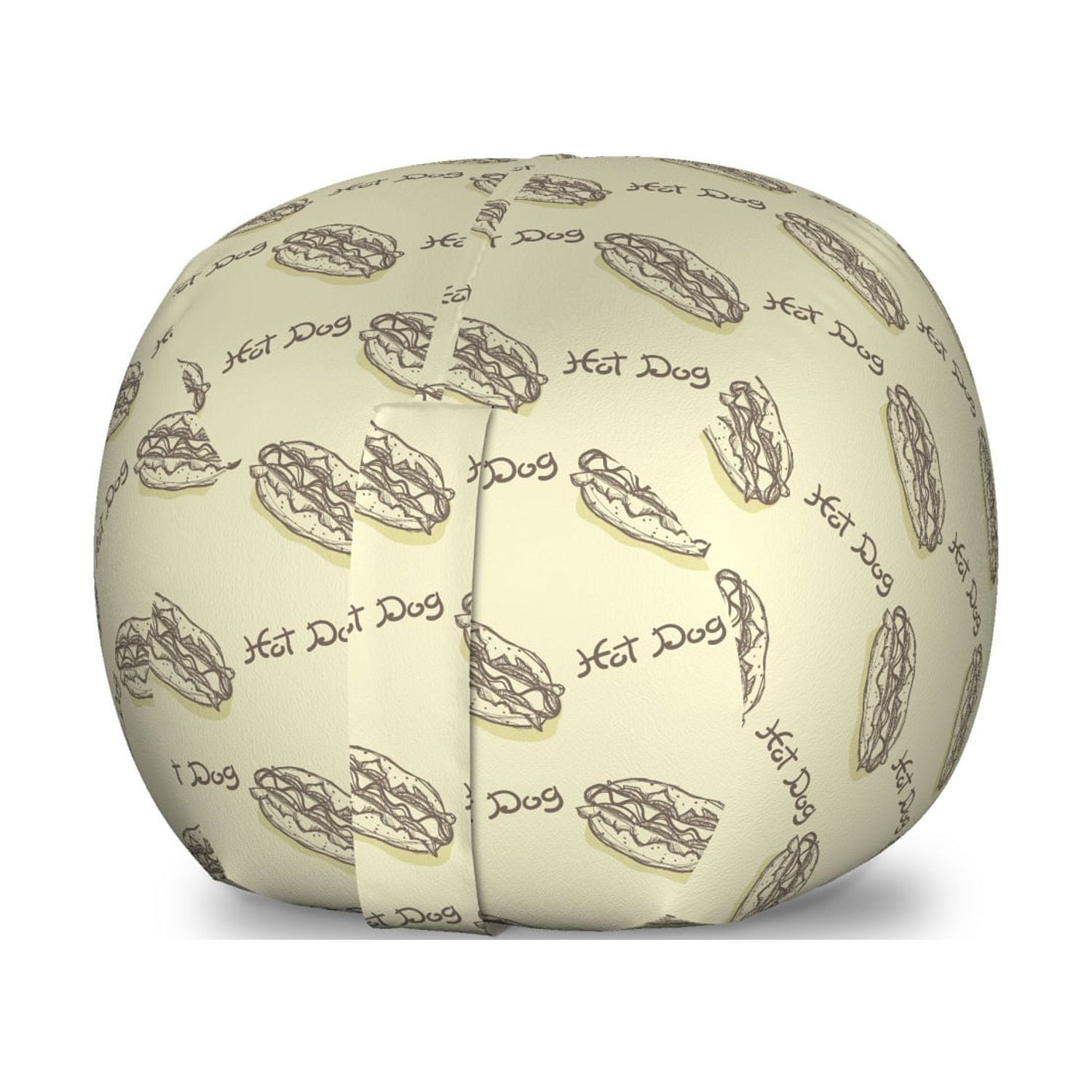 Hot Dog Storage Toy Bag Chair, Vintage Style Food Drawing with Hot Dog ...