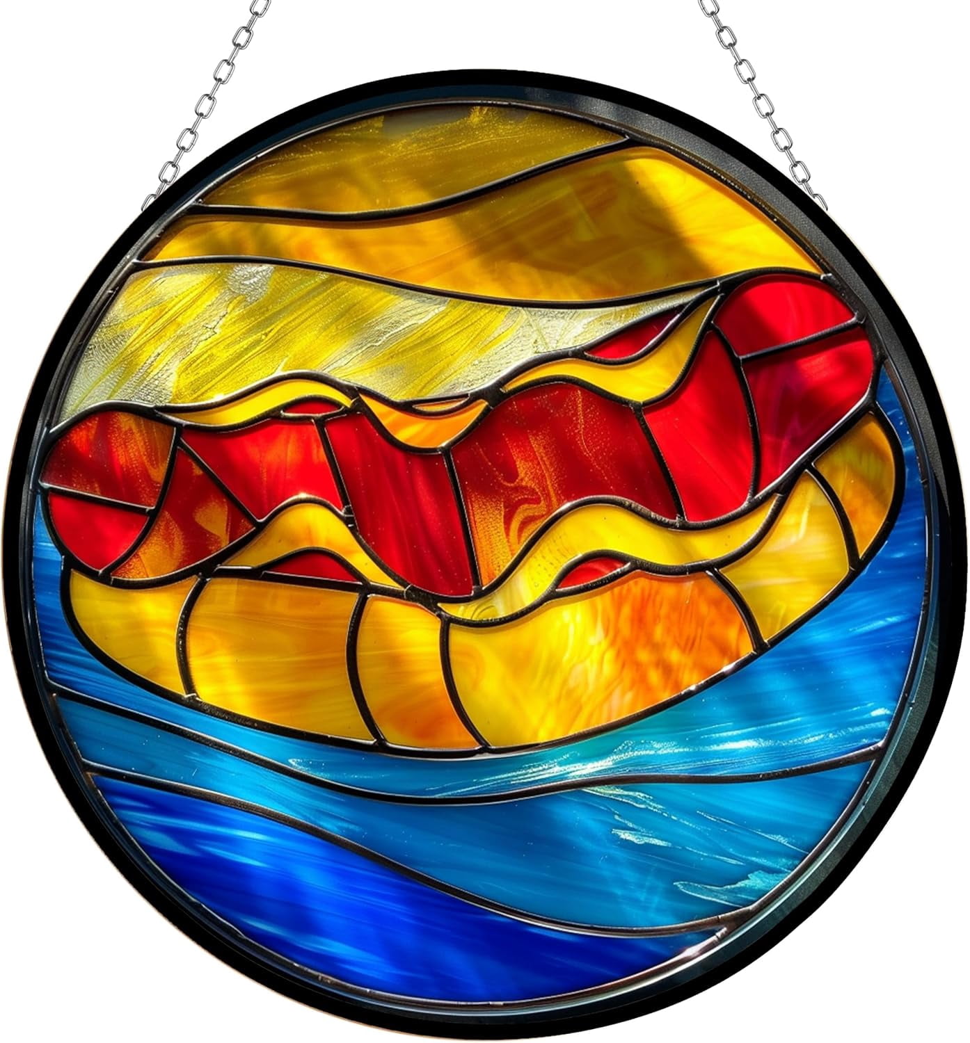 Hot Dog Suncatchers for Windows, Stained Glass Window Hangings,Hand ...