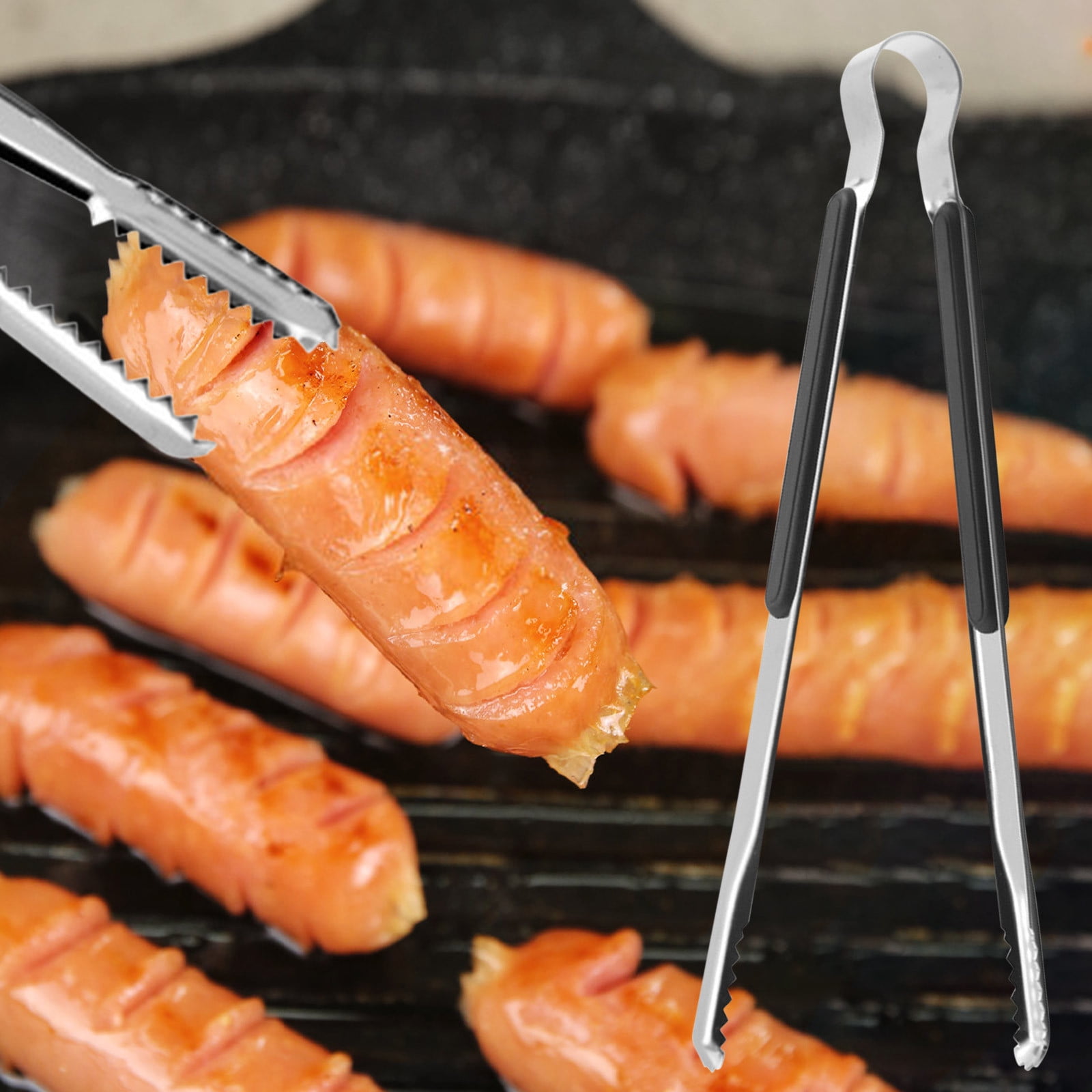 Hot Dog Tongs BBQ Sausage Turning Tongs for Cooking, BBQ Sausage ...