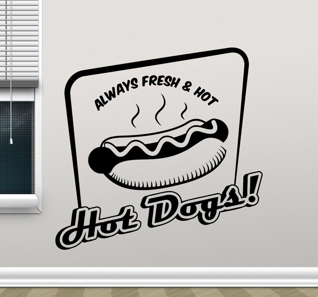 Hot Dog Wall Decal Cafe Restaurant Vinyl Sticker Supermarket Kitchen ...