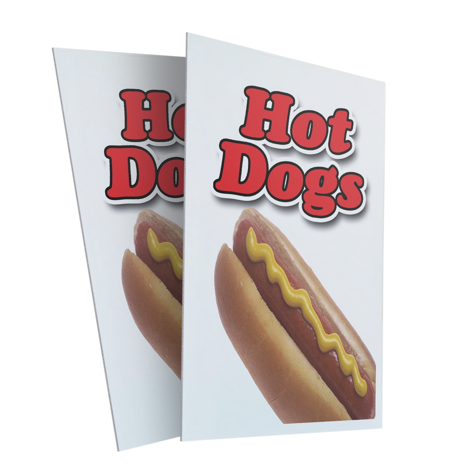 Hot Dogs 1 (2-PACK) 24" x 36" Plastic Signs | Sign Insert 4mm ...