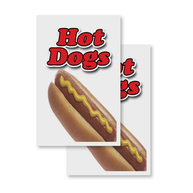 Hot Dogs 1 (2-PACK) 24" x 36" Vinyl Decals | Sign Insert Peel & Stick ...