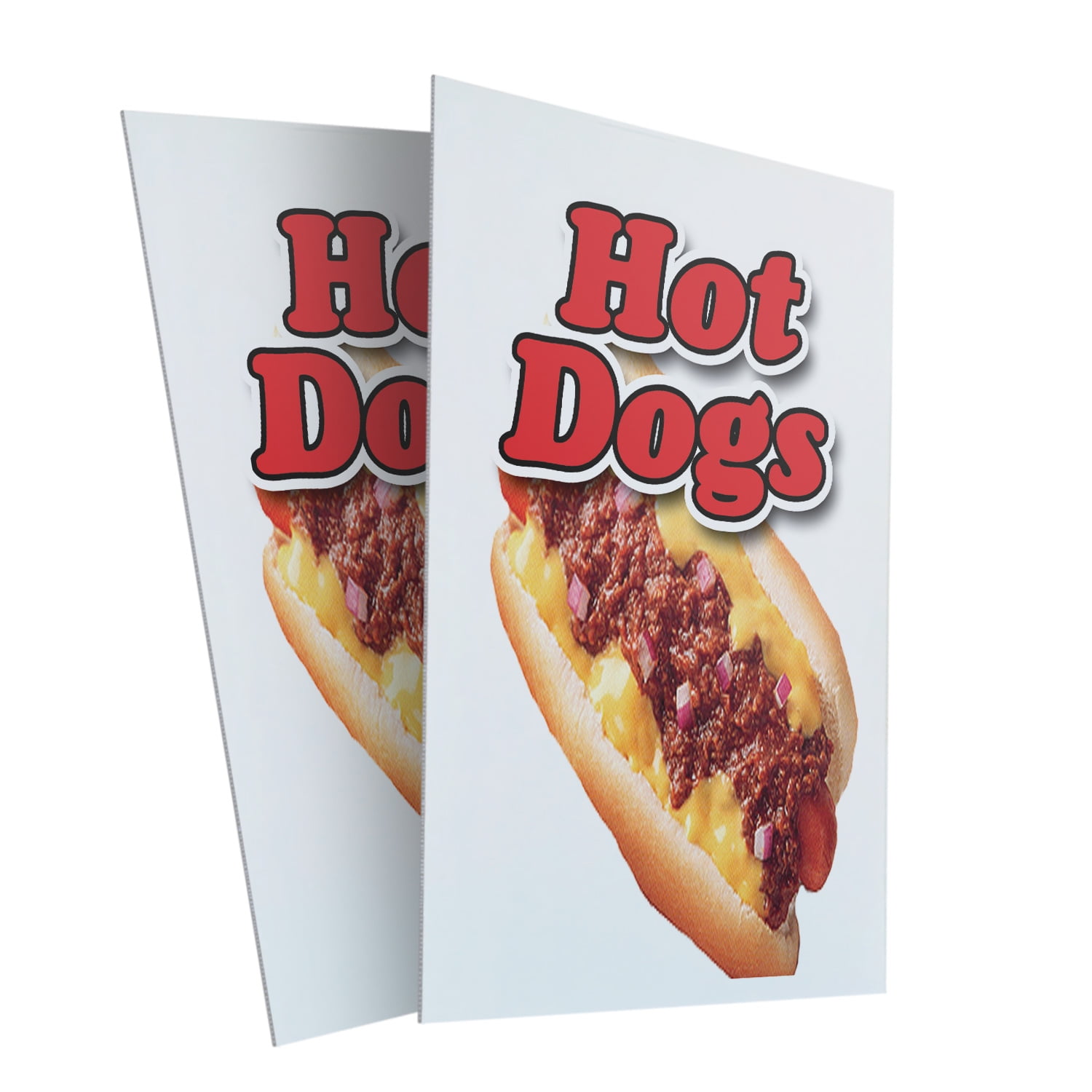 Hot Dogs (2-PACK) 24" x 36" Plastic Signs | Sign Insert 4mm Corrugated ...