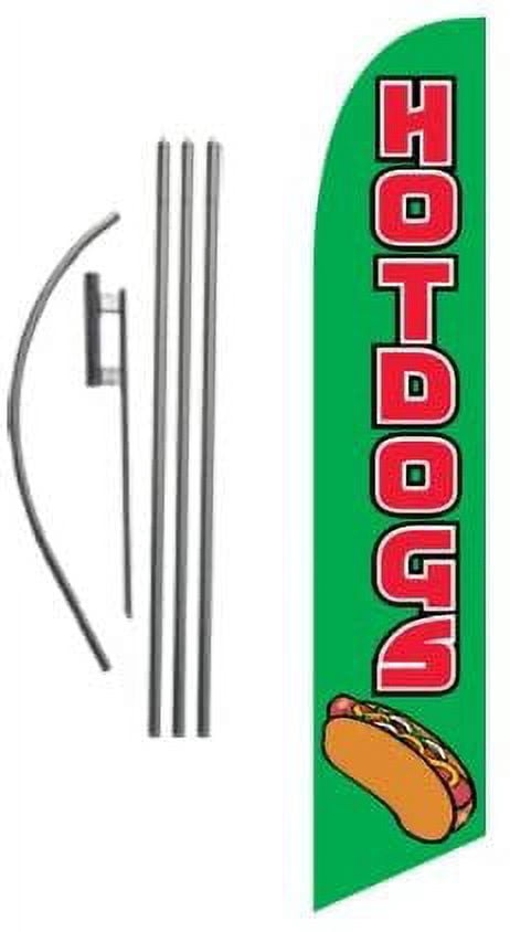 Hot Dogs Advertising Feather Banner Swooper Flag Sign with 15 Foot Flag ...