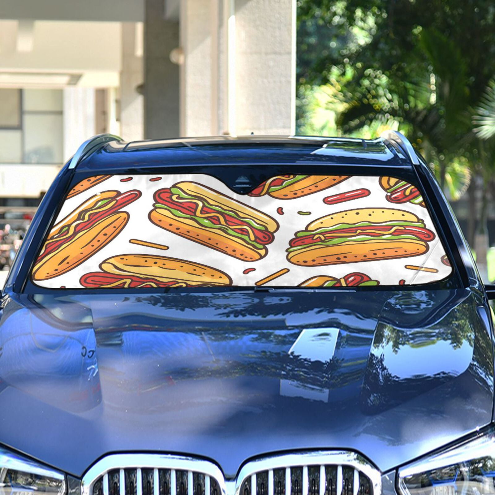 Hot Dogs Automotive Front Car Windshield Sun Shade Reflector Foldable ...
