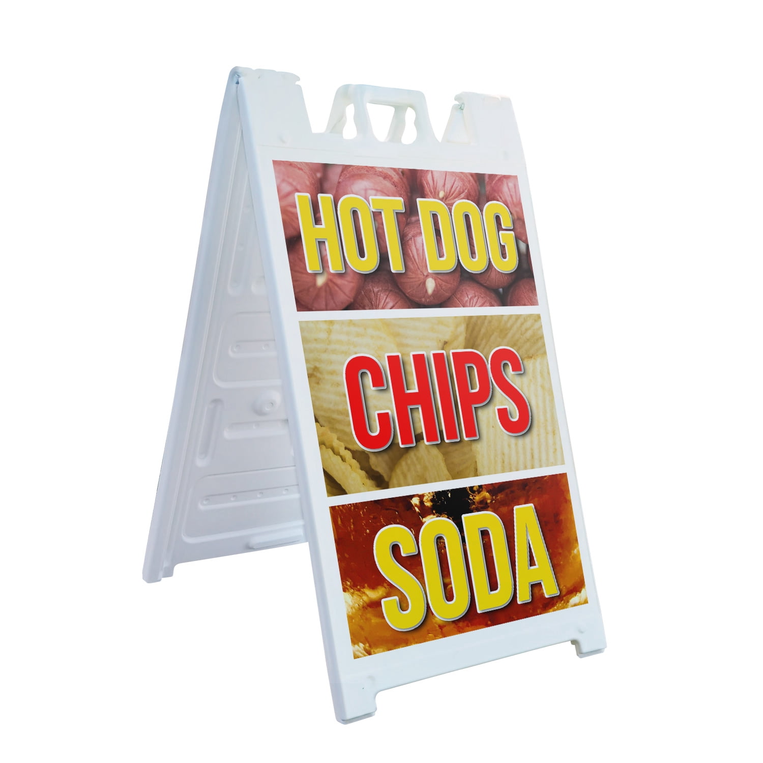 Hot Dogs Chips and Soda Combo 24" x 36" Double Sided A-Frame Sidewalk ...
