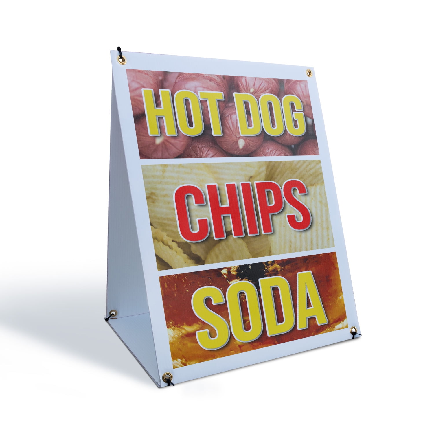 Hot Dogs Chips and Soda Combo Sidewalk Sign 18 Inch x 24 Inch A-Frame ...