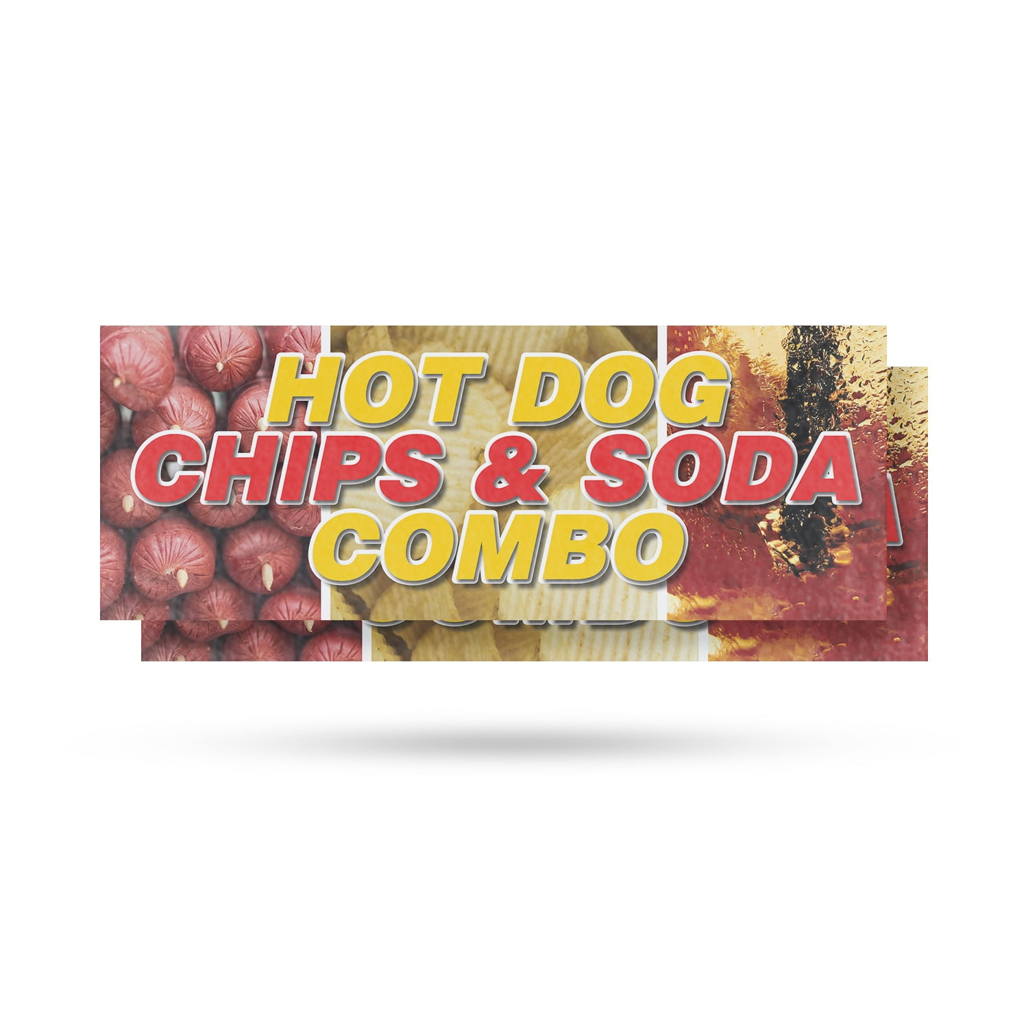 Hot Dogs Chips and Soda Combo Vinyl Decal 2 Pack of 12 Inch x 5 Inch ...