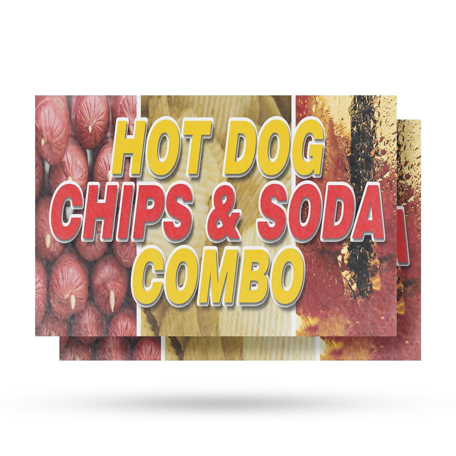 Hot Dogs Chips and Soda Combo Vinyl Decal 2 Pack of 18 Inch x 24 Inch ...