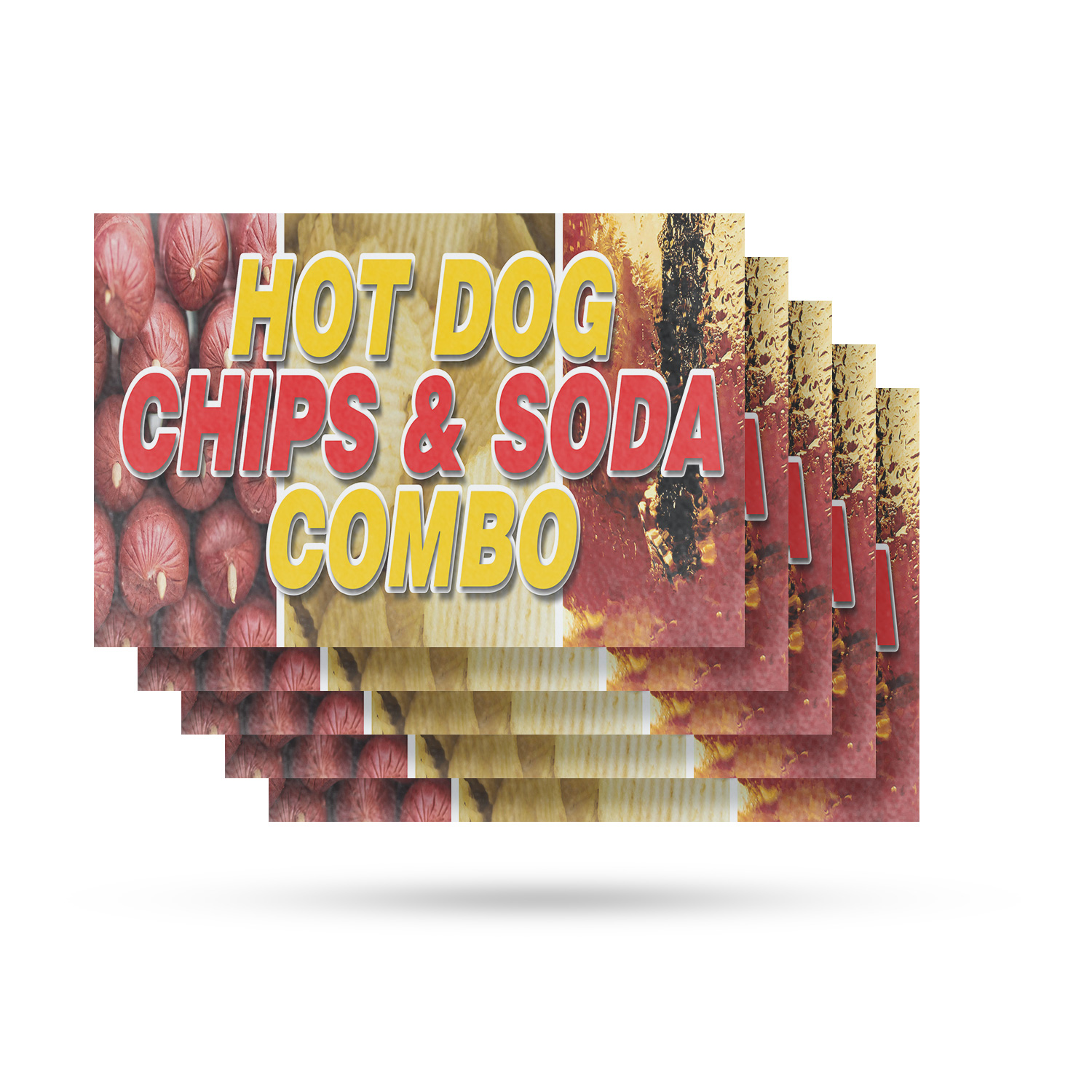 Hot Dogs Chips and Soda Combo Vinyl Decal 5 Pack of 18 Inch x 24 Inch ...