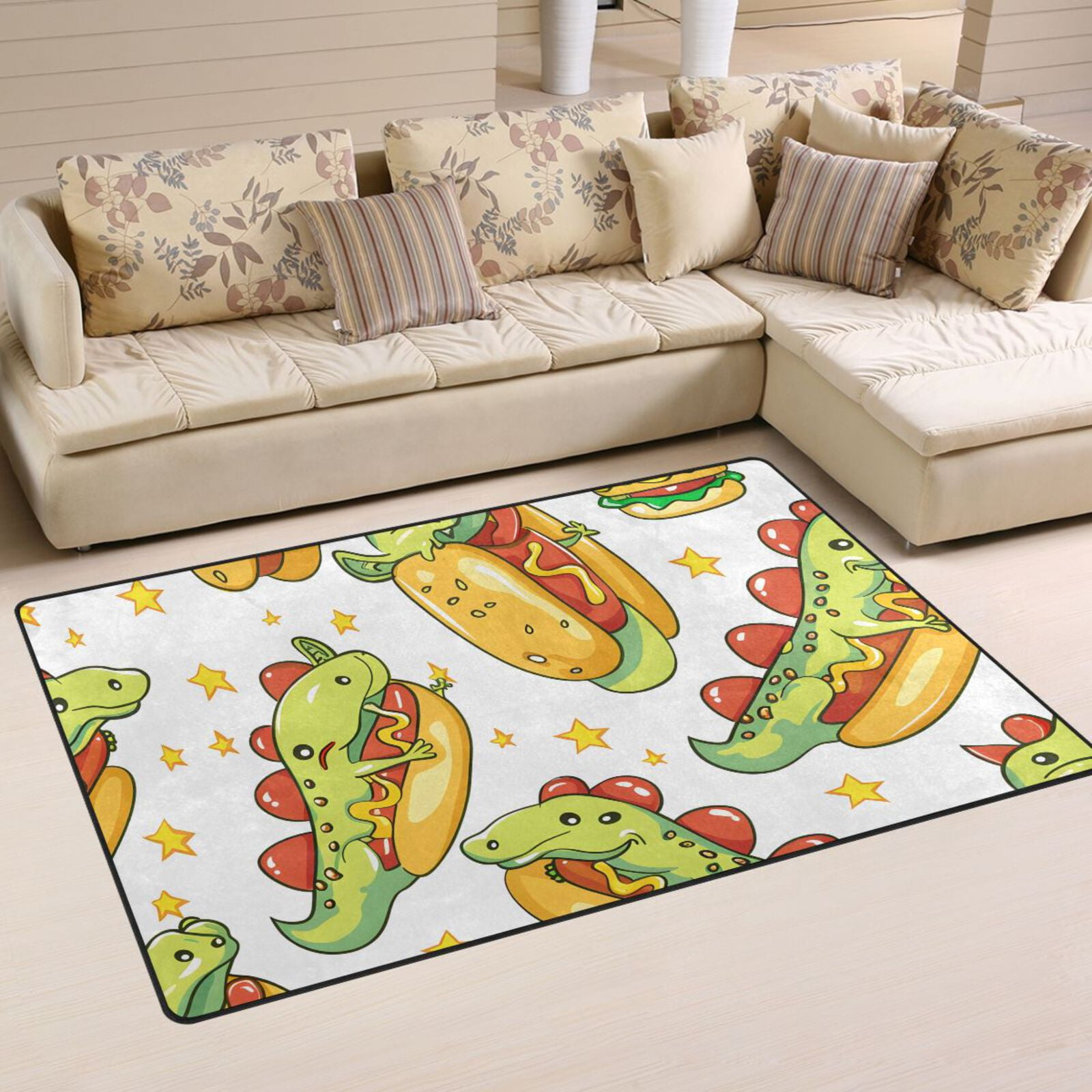 Hot Dogs Dragons Area Rug Washable Floor Carpet Mat 60 x 39 inch for ...
