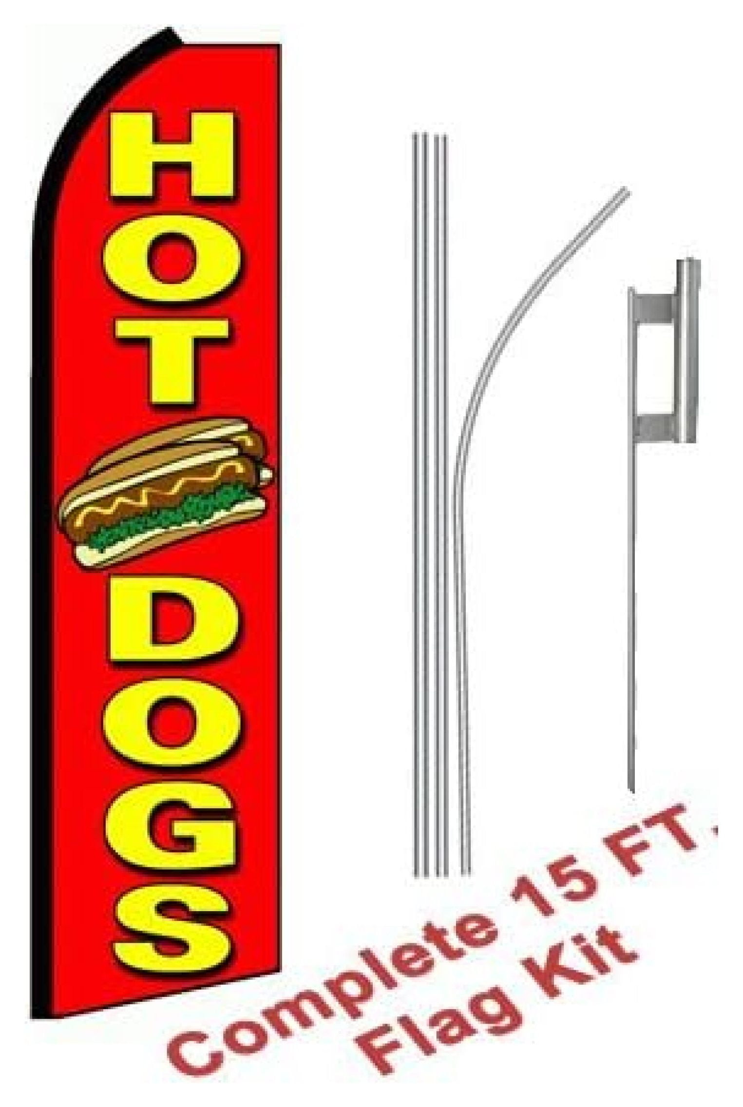 - "Hot Dogs (Extra Wide)" Complete Flag Kit - Includes 12' Swooper ...