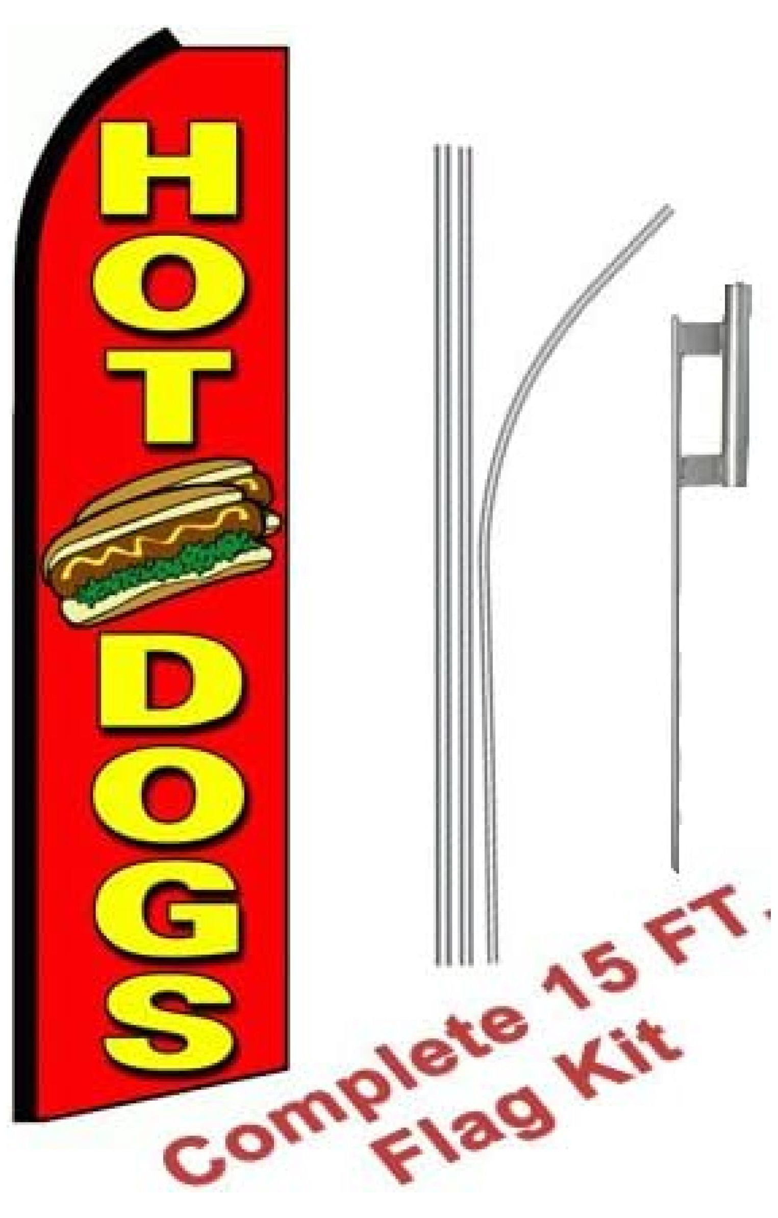 - "Hot Dogs (Extra Wide)" Complete Flag Kit - Includes 12' Swooper ...