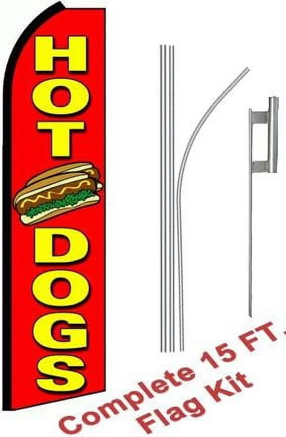 "Hot Dogs (Extra Wide)" Complete Flag Kit Includes 12' Swooper Business ...