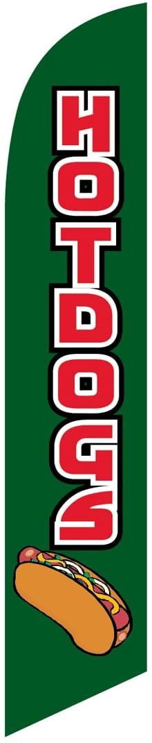 Hot Dogs Feather Banner Swooper Flag - NO WIND REQUIRED - Replacement ...