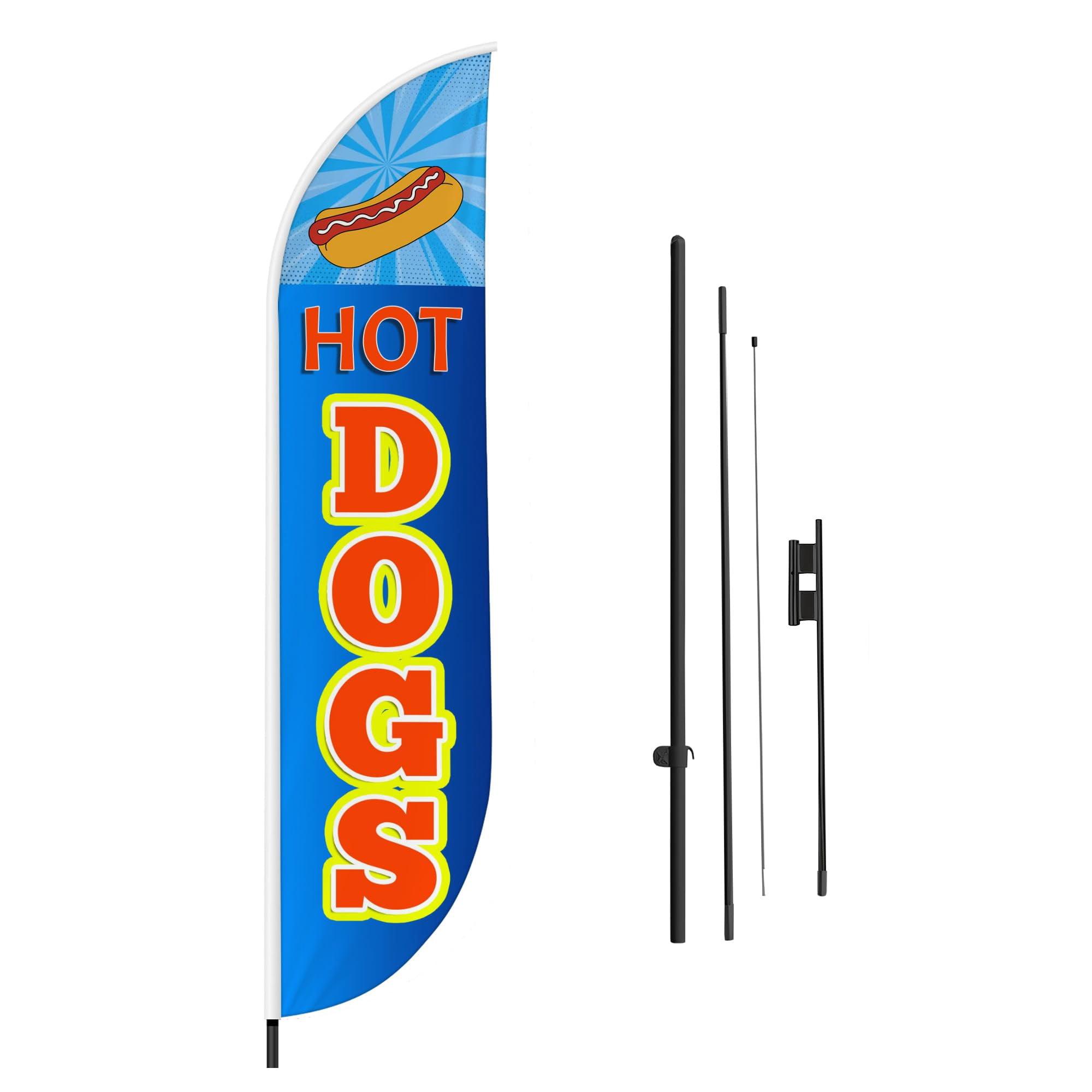 Hot Dogs Feather Flag(11.5feetX2.5feet) by DreamController | Outdoor ...