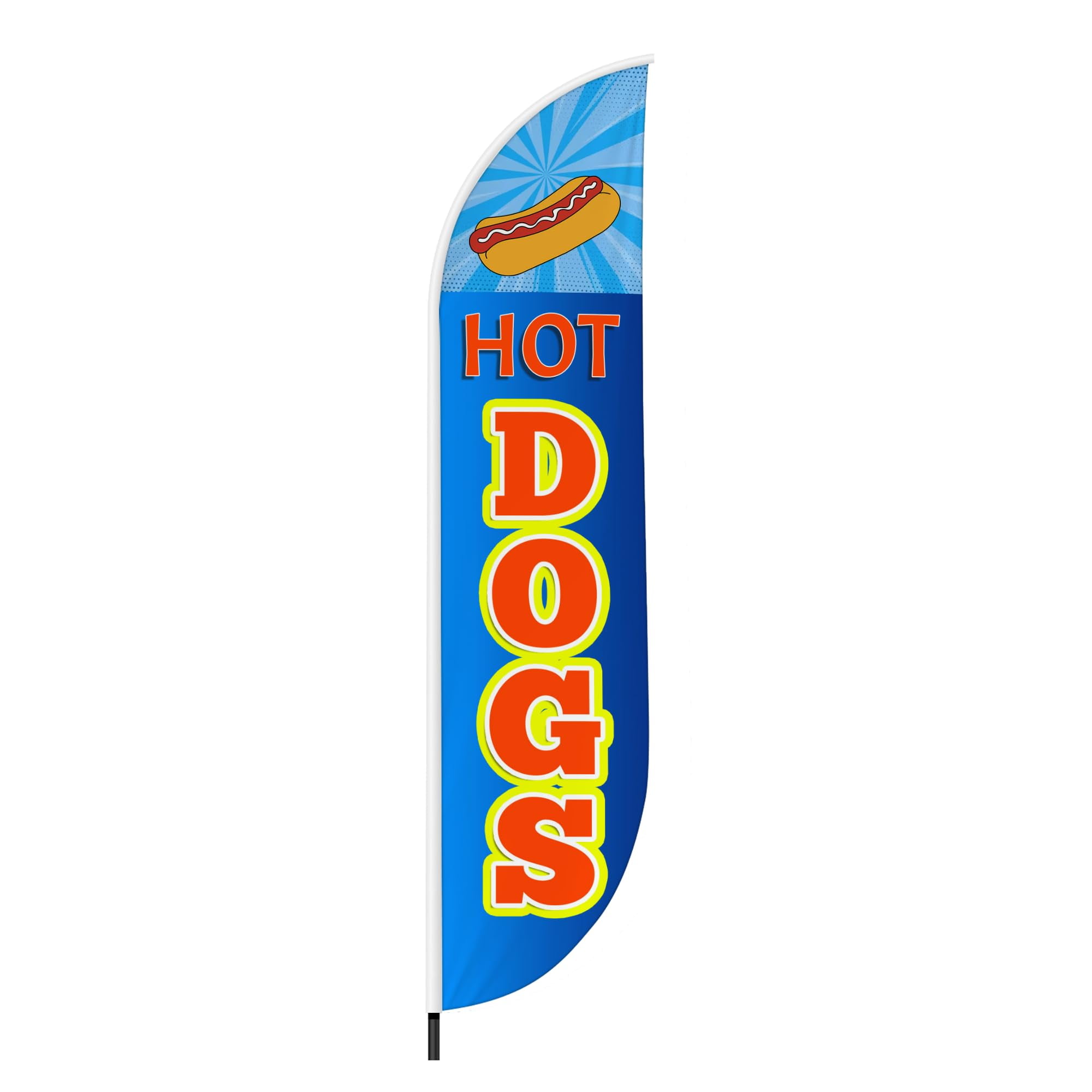 Hot Dogs Feather Flag(11.5feetX2.5feet) by DreamController | Outdoor ...
