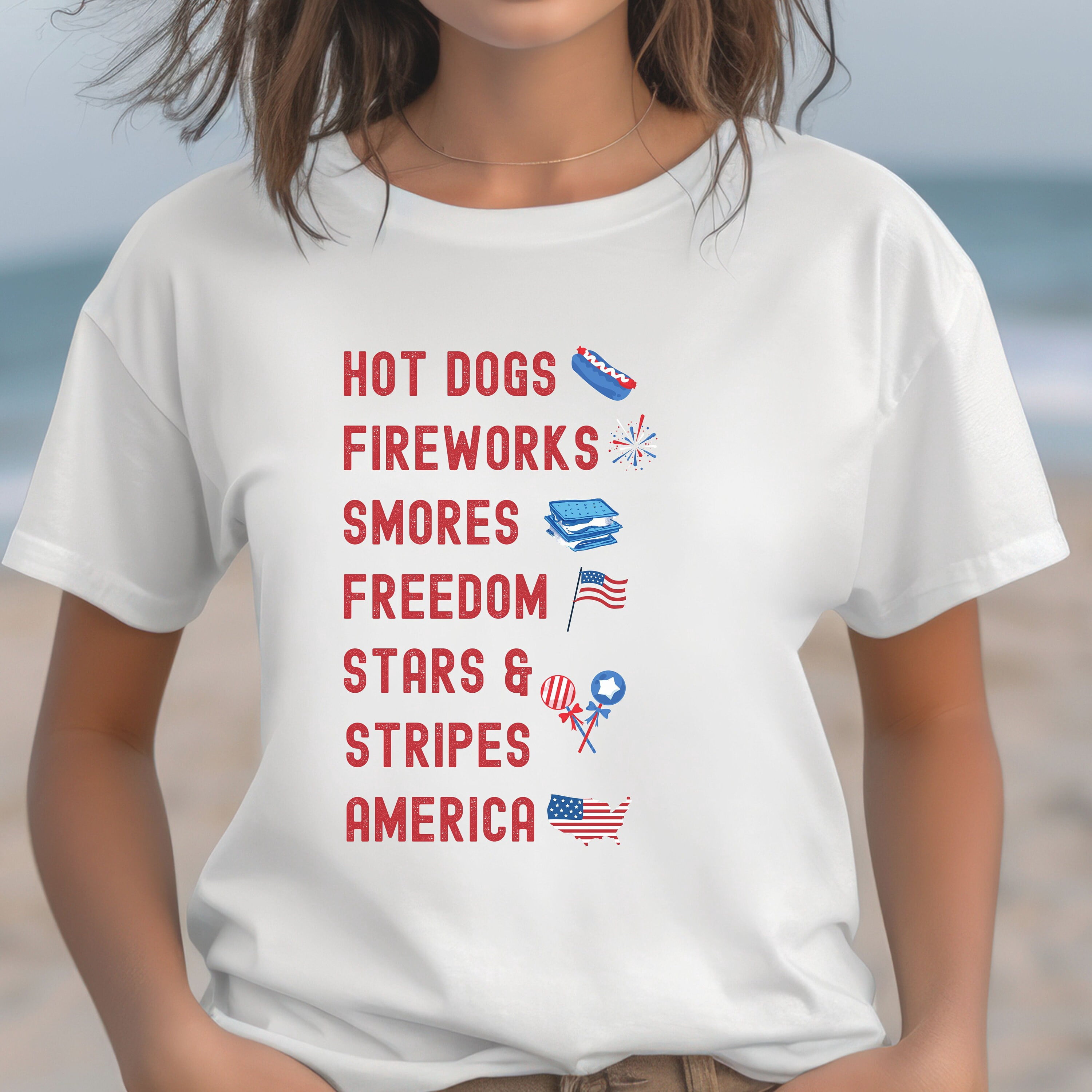 Hot Dogs Fireworks Smores Stars & Stripes America Shirt, Independence ...