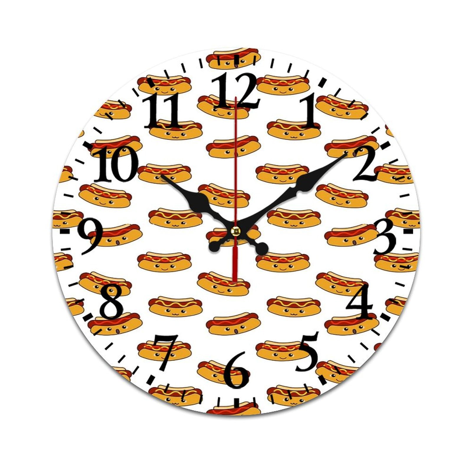 Hot Dogs Party! Wall Clock Modern Design Clocks Wall Hanging Home ...