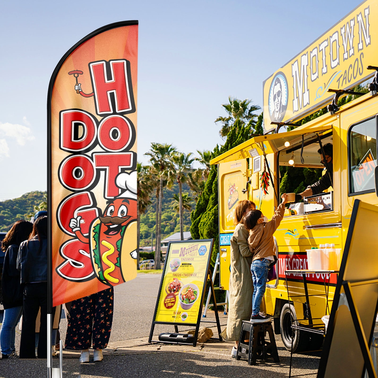 Hot Dogs Sign Feather Flag ,8FT Hot Dogs outdoor advertising flag, Hot ...