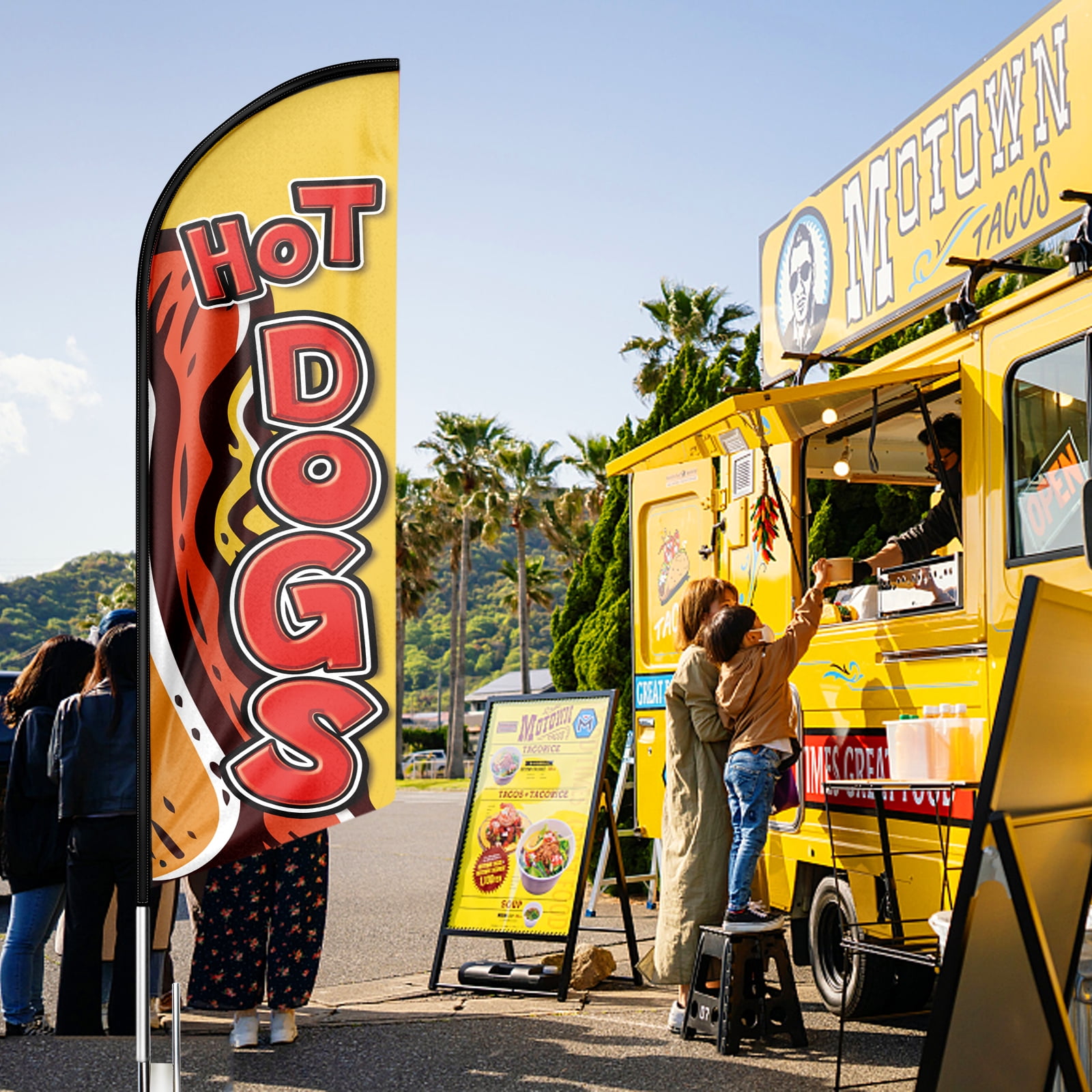Hot Dogs Sign Feather Flag,8FT Hot Dogs outdoor advertising flag, Hot ...