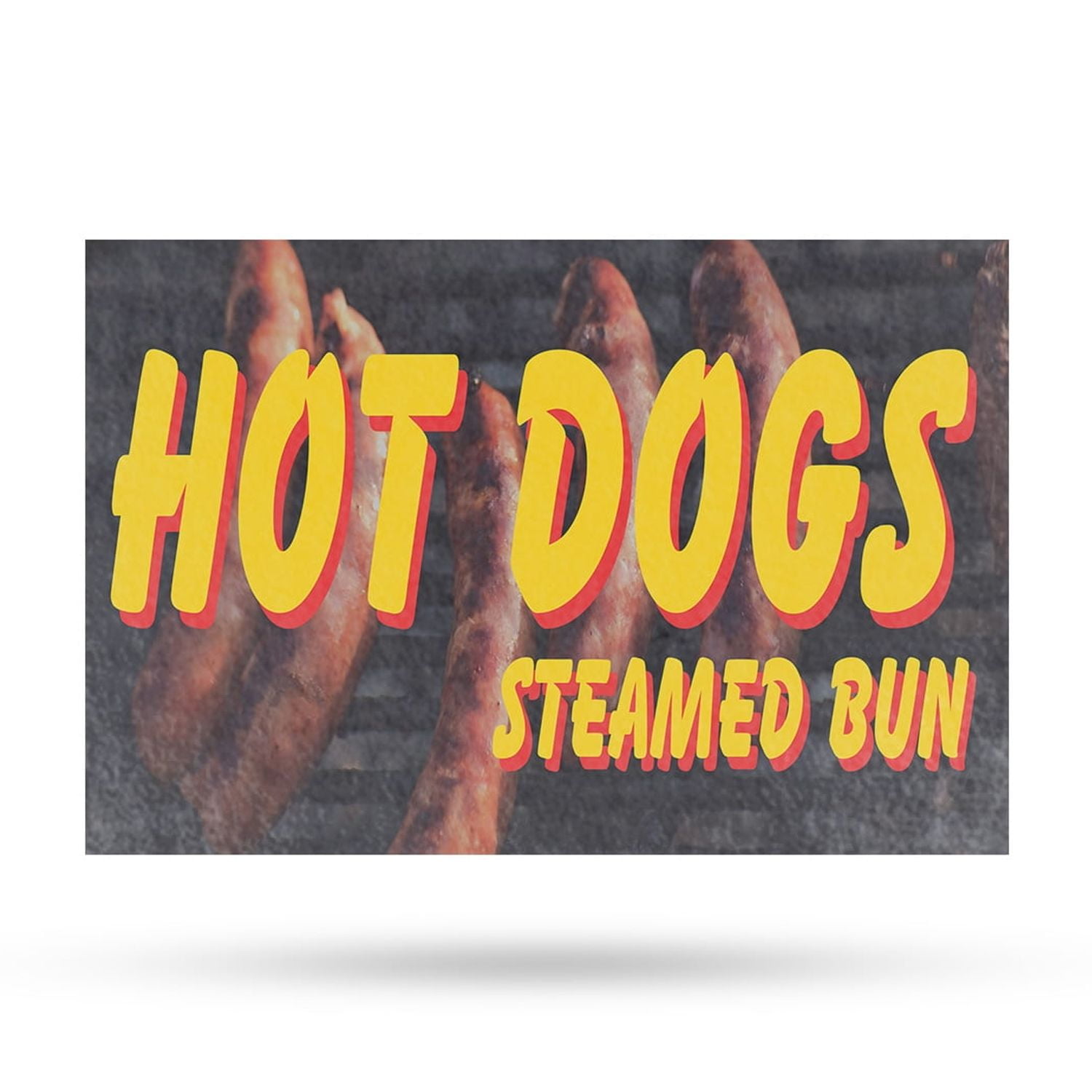 Hot Dogs Steamed Bun Vinyl Decal 12 Inch x 16 Inch Weatherproof Heavy ...