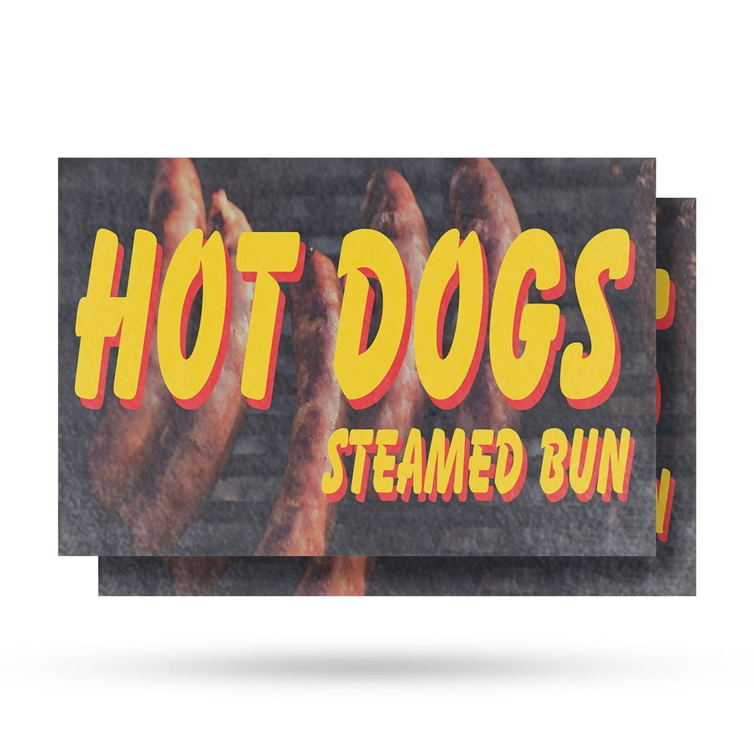 Hot Dogs Steamed Bun Vinyl Decal 2 Pack of 12 Inch x 16 Inch ...