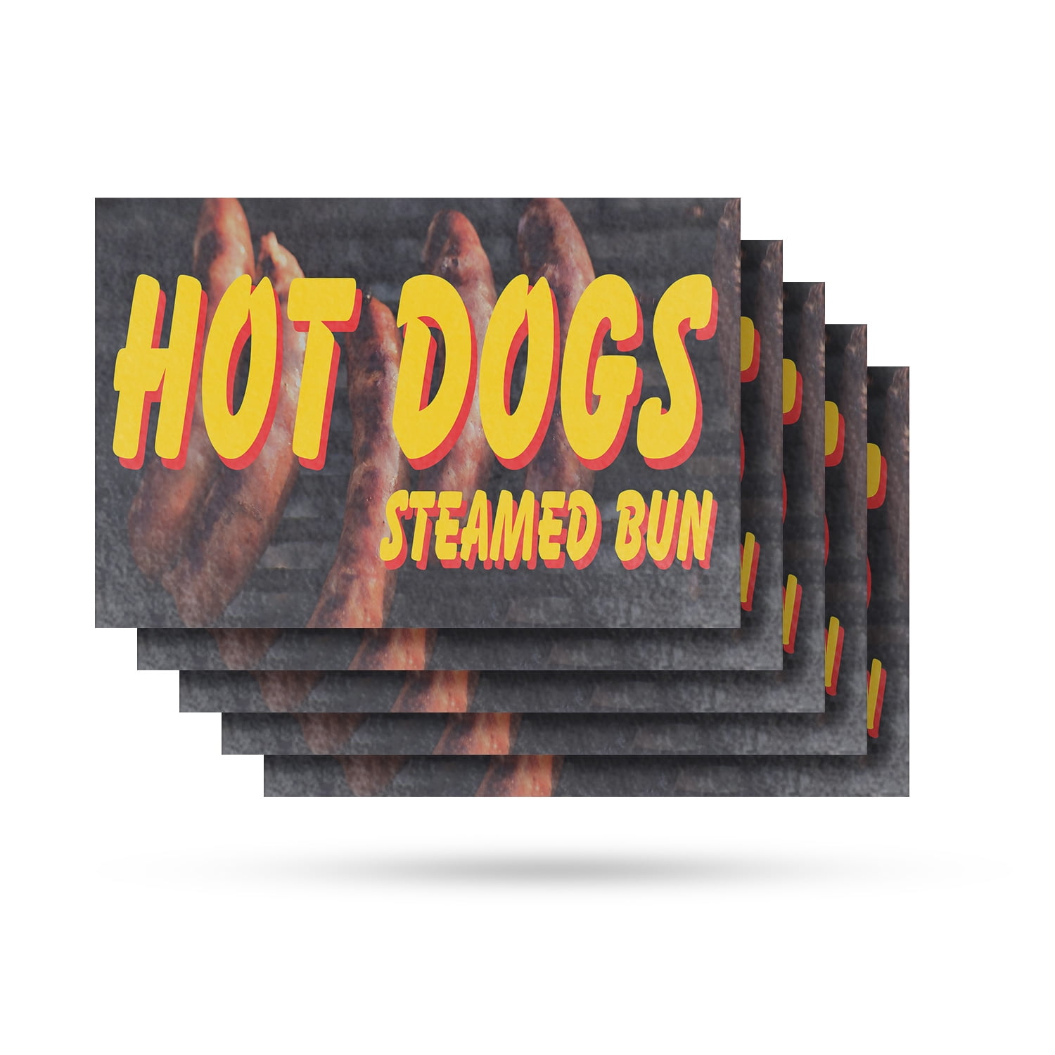 Hot Dogs Steamed Bun Vinyl Decal 5 Pack of 24 Inch x 36 Inch ...