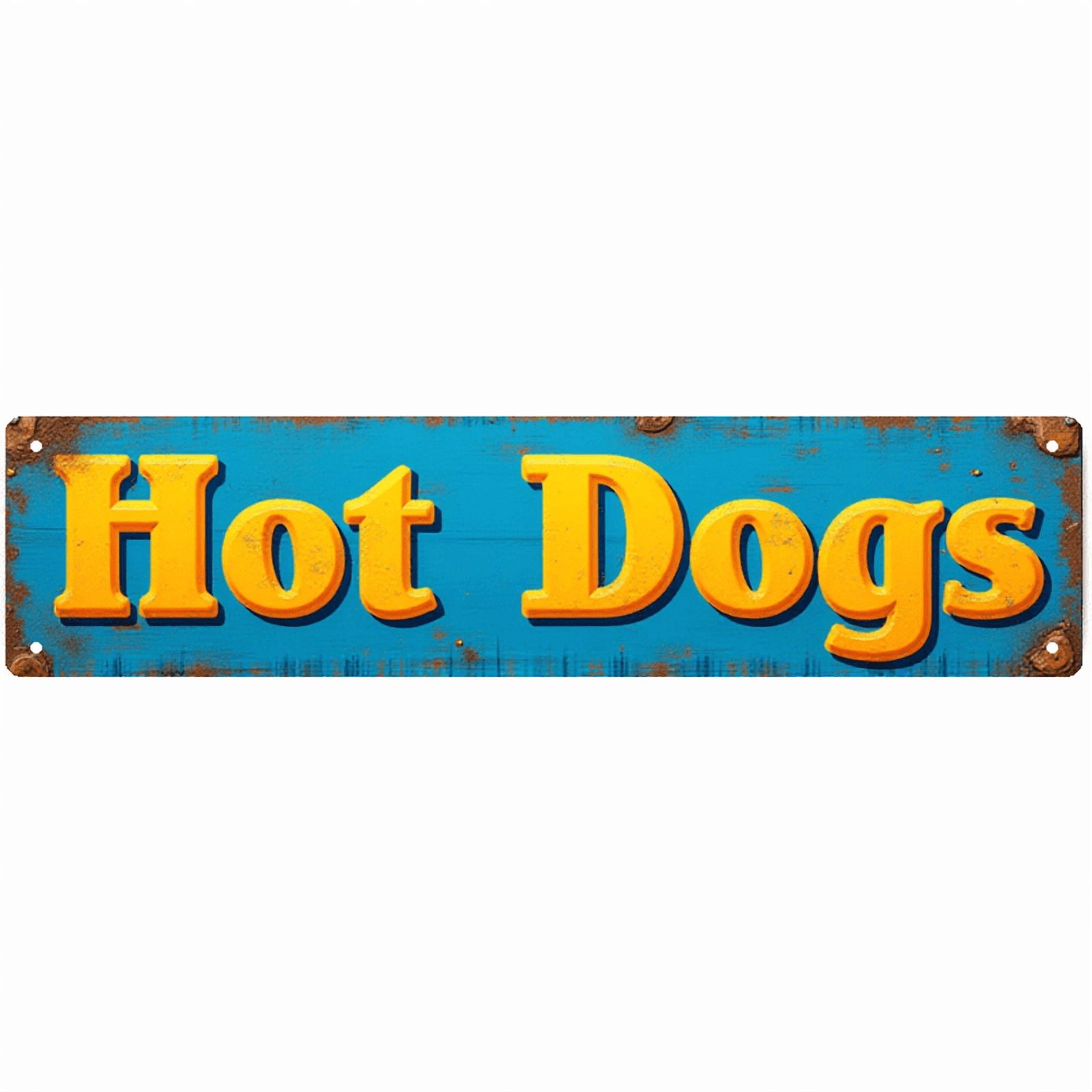 "Hot Dogs" Tin Sign - 16x4 Inches Retro Food Decor for Wall, Ideal for ...
