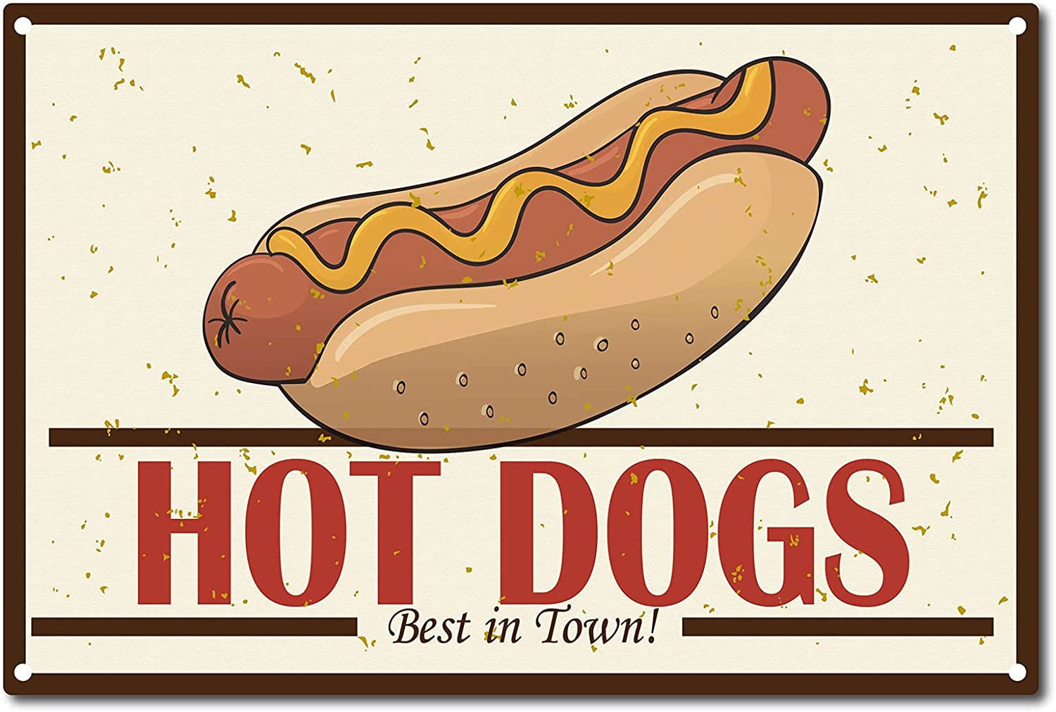 Hot Dogs Tin Sign Metal Food Sign Vintage Funny Sign for Home Coffee ...