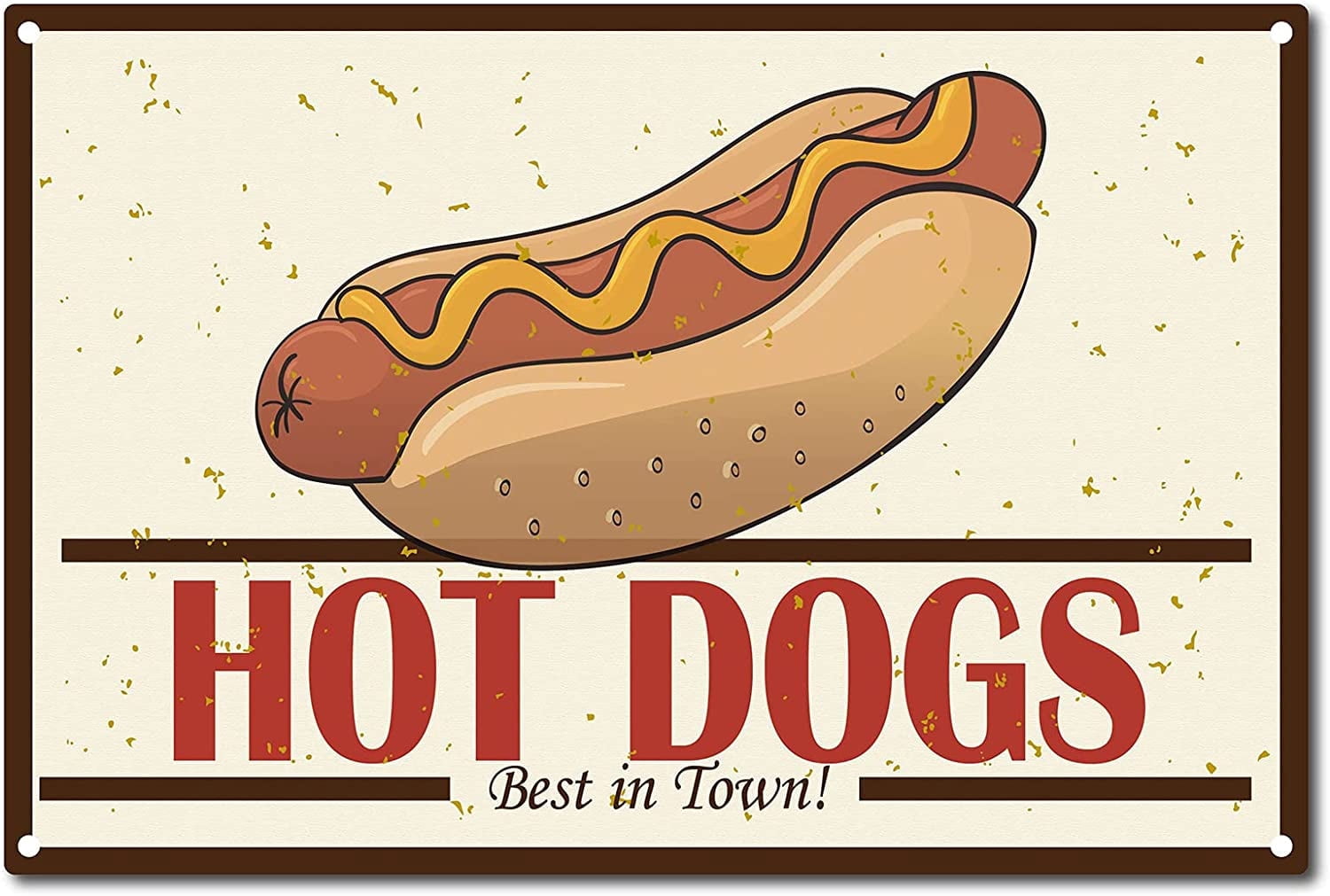 Hot Dogs Tin Sign Metal Food Sign Vintage Funny Sign for Home Coffee ...