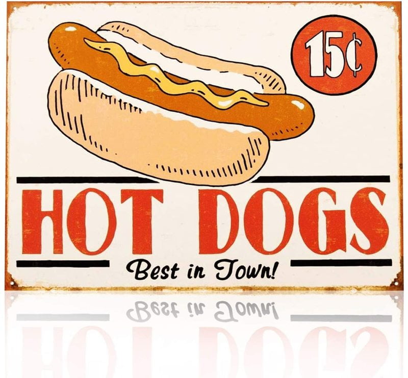Hot Dogs Tin Signs Vintage Wall Decoration Coffee Restaurant Bar Sign ...