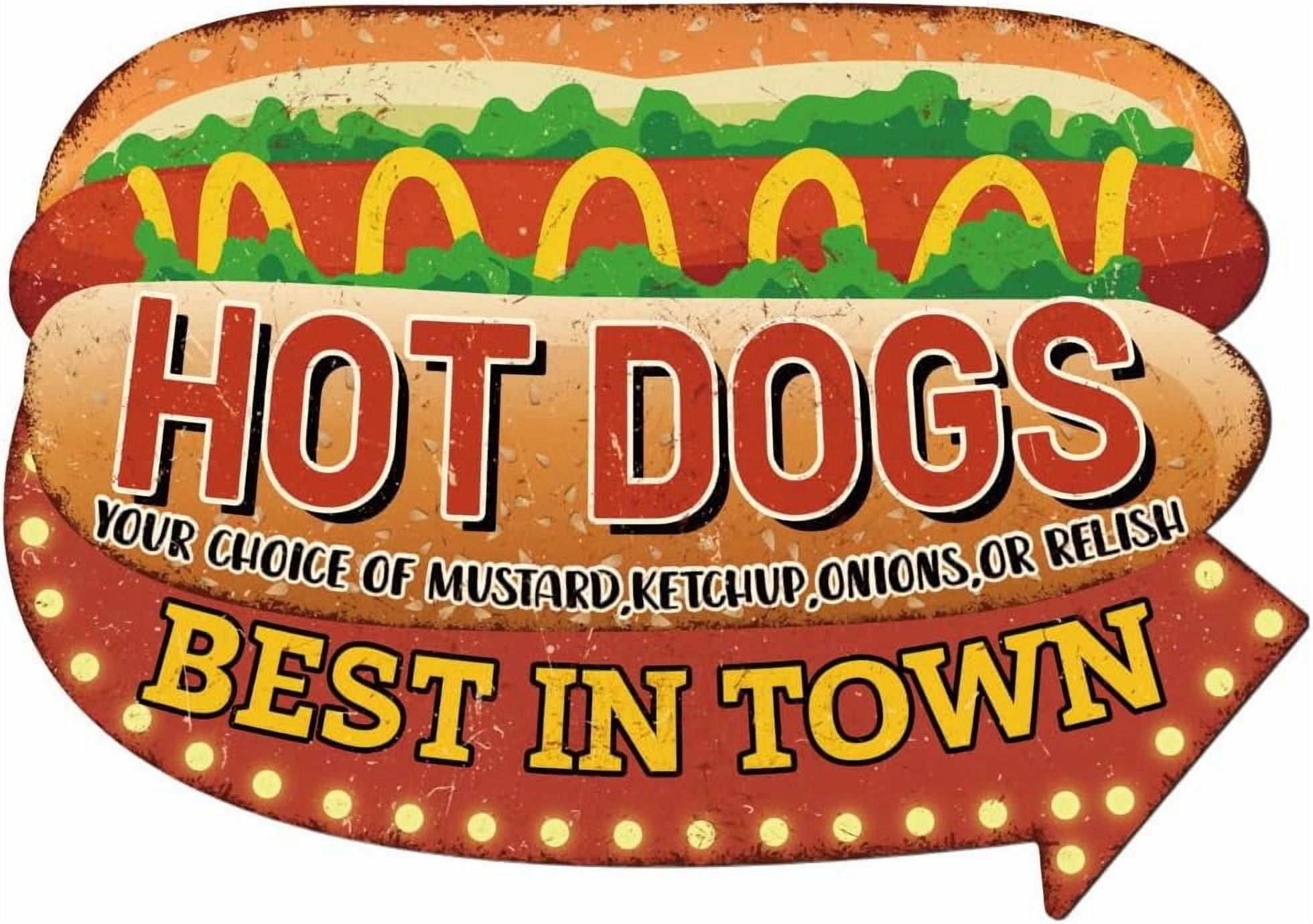 Hot Dogs Vintage Metal Tin Sign 10.4x14.9 Inch Diner Hot Dogs Best In ...