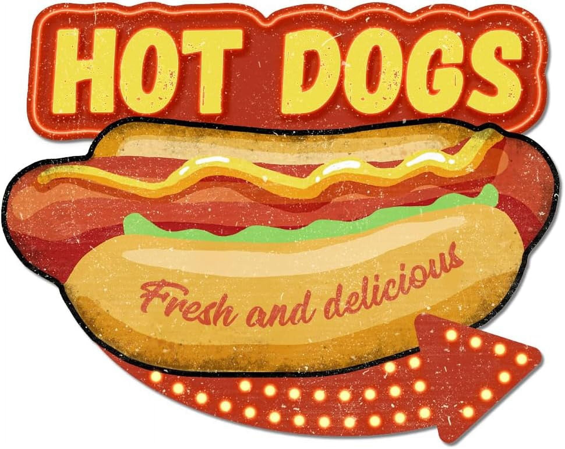 "Hot Dogs Vintage Metal Tin Sign Retro Food Plaque Poster Metal Wall ...