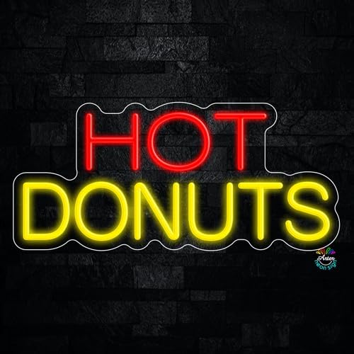 Hot Donuts LED Neon Sign 22"L x 10"H #32382 - Walmart.com