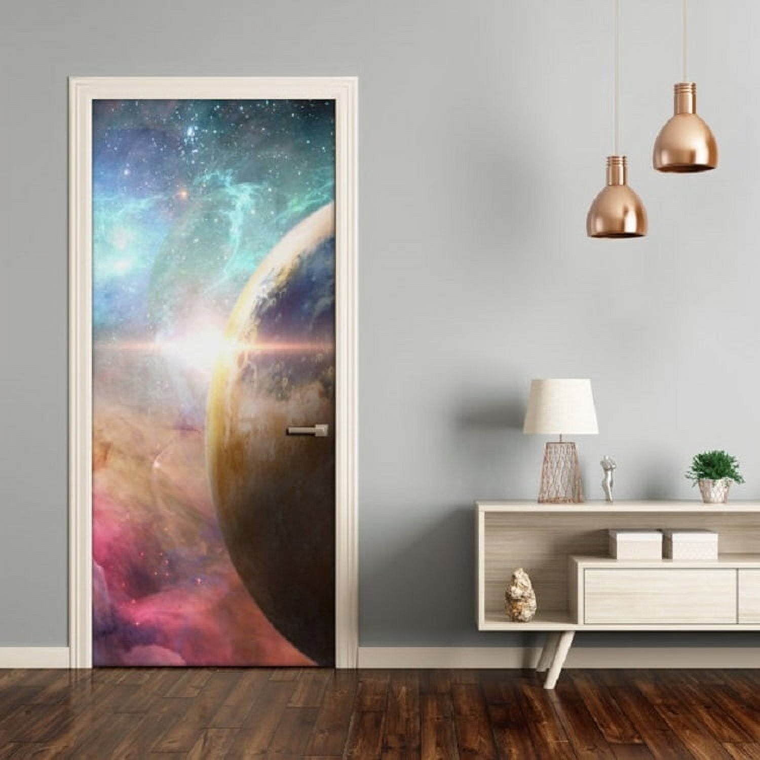 Hot Door Mural Whosales Door Sticker Galaxy Space DIY Self-adhesive ...