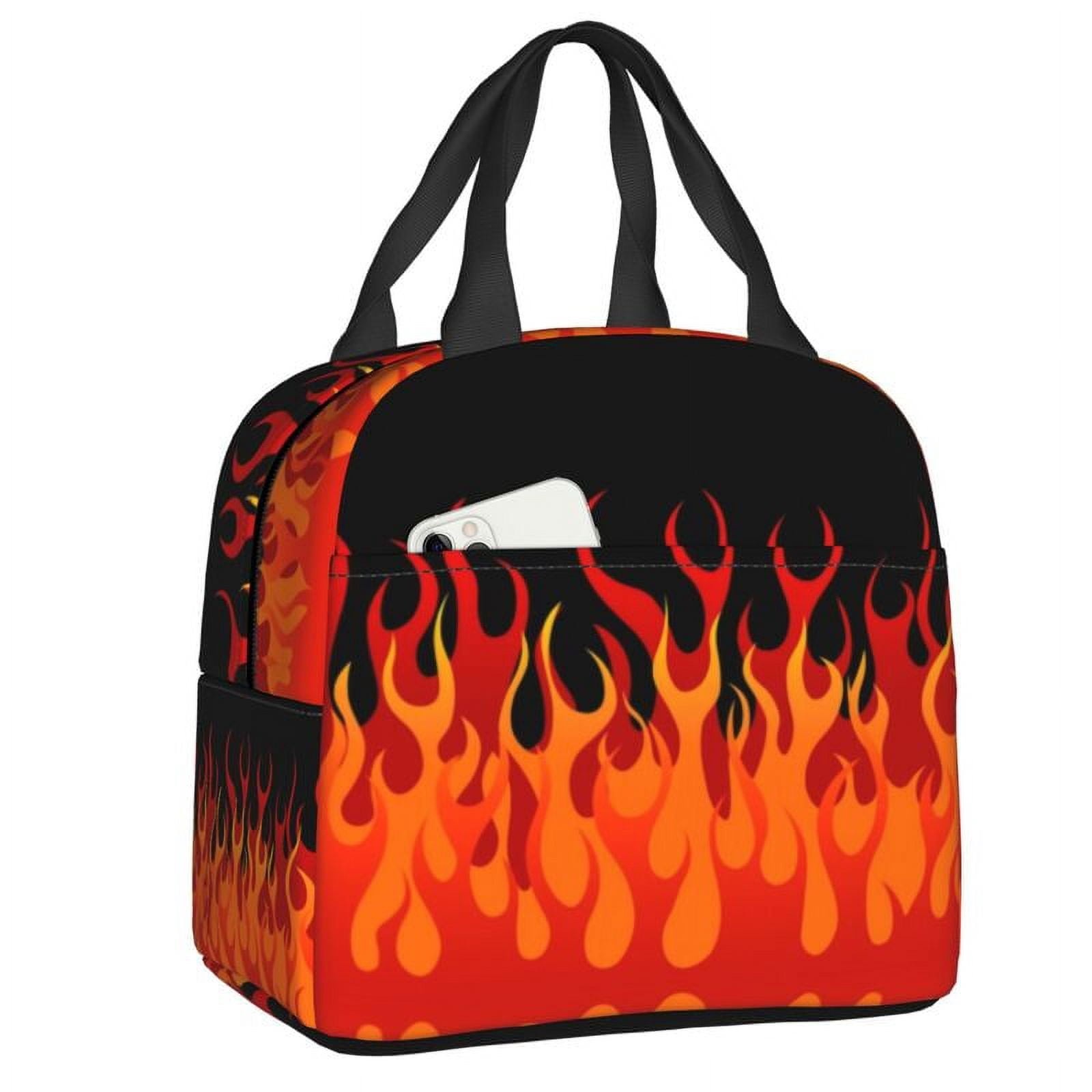 Hot Fire Red Flames Thermal Insulated Lunch Bag Aesthetic Pop Art ...
