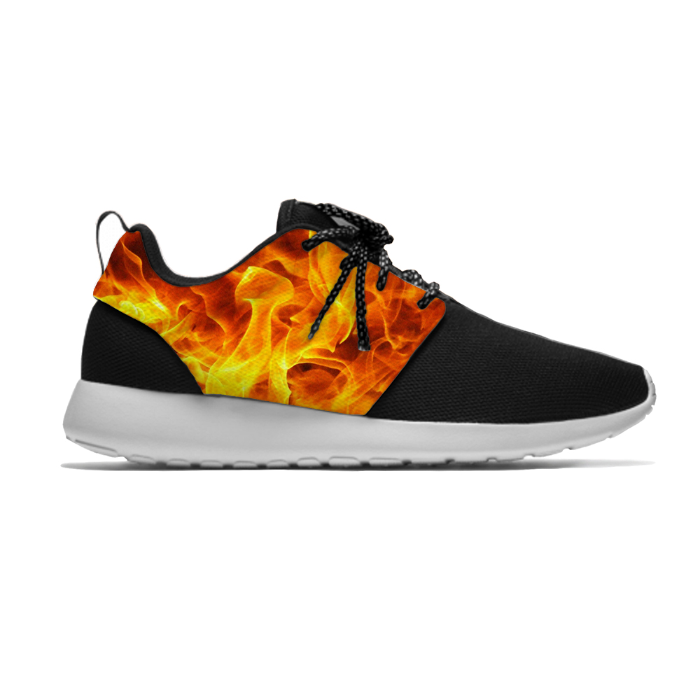 Hot Flaming Flame Anime Cool Personality Funny Running Shoe Casual Mens ...