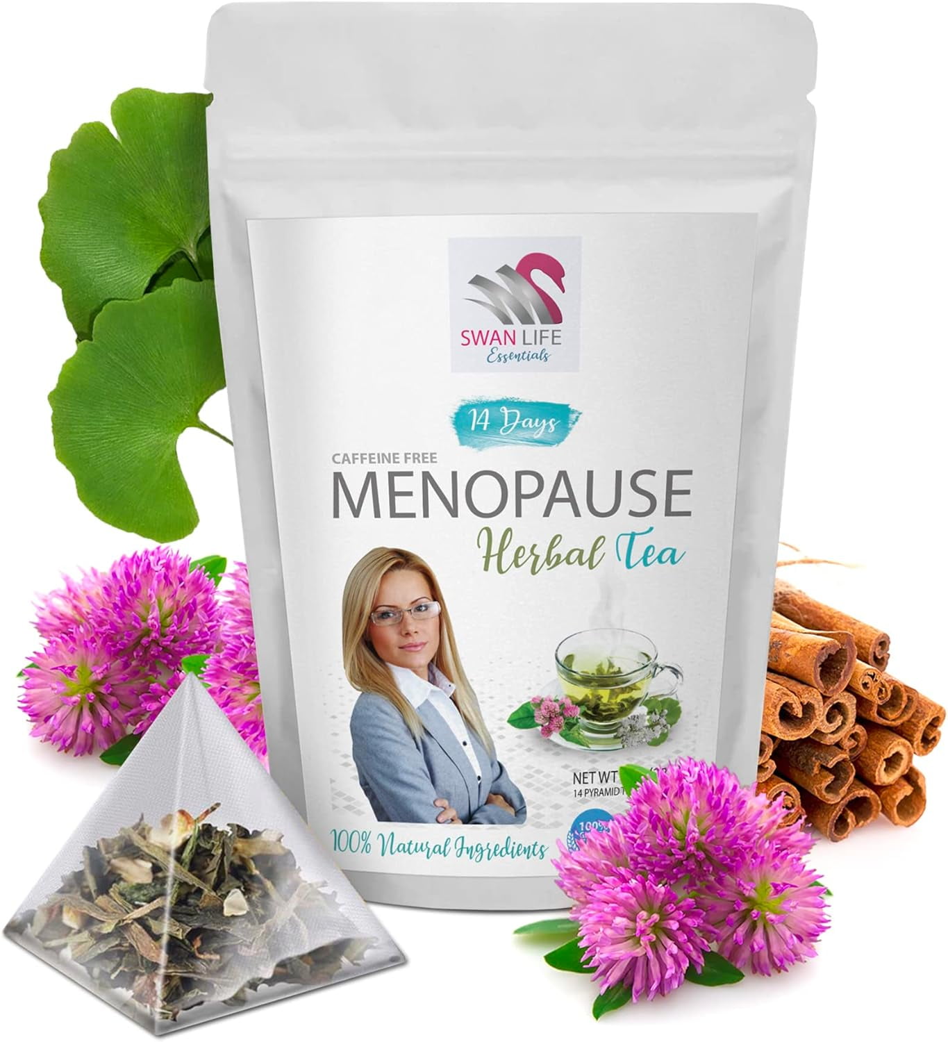 Hot Flashes Relief Menopause Tea Herbal Blend Caffeine Free