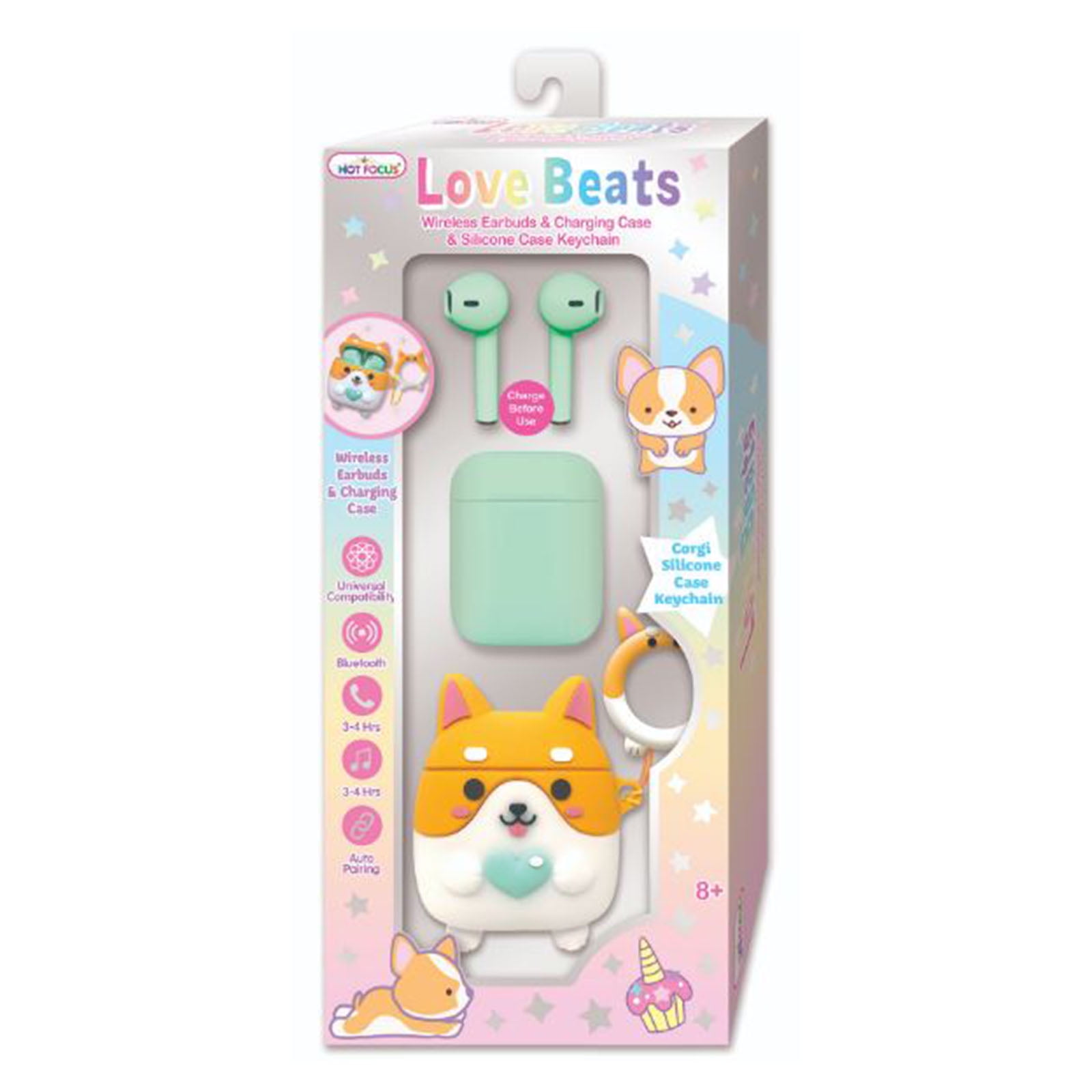 Hot Focus Corgi Love Beats: Bluetooth Wireless Earbuds Headphones with Charging Case - Walmart.com