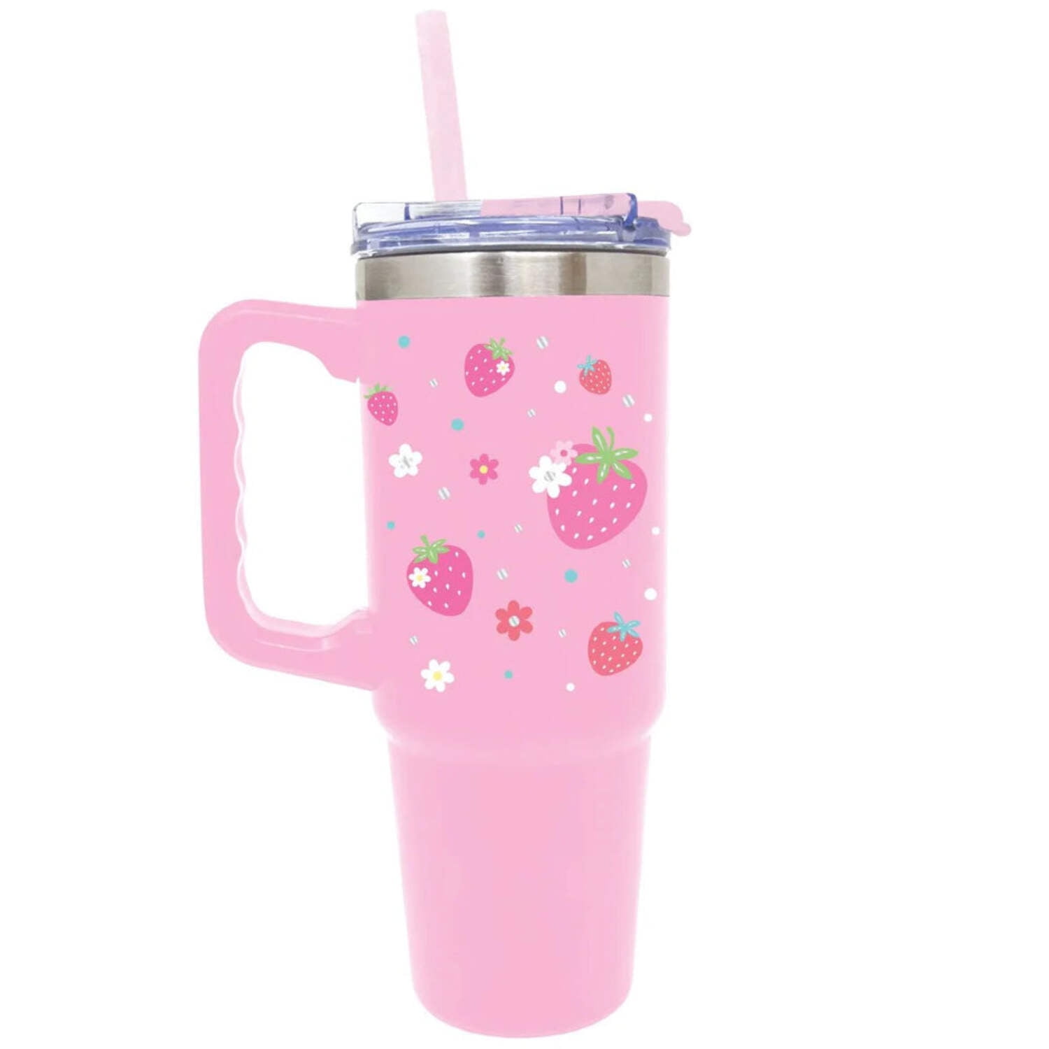Hot Focus - Strawberry Stainless Steel 27oz Tumbler W/ Keychain Charm ...