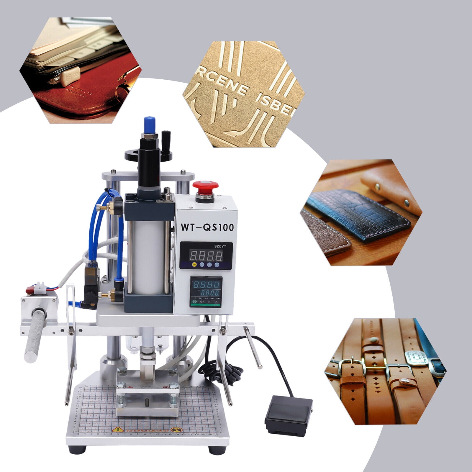 Hot Foil Stamping Machine 550W Air Pneumatic for Leather PU Logo Press ...