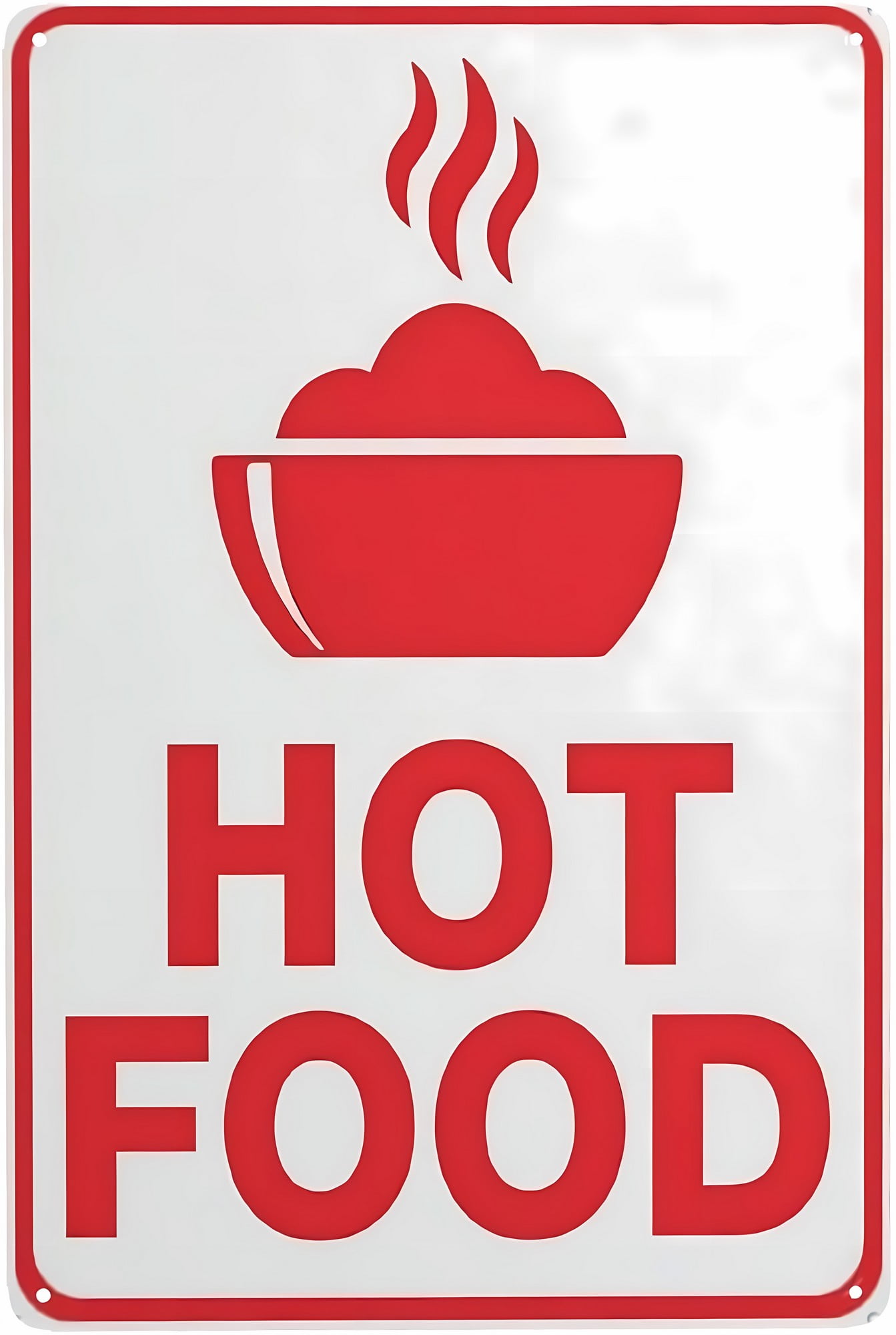 Hot Food Sign - 8"x12" Vintage Metal Warning Sign, Kitchen Safety Decor ...