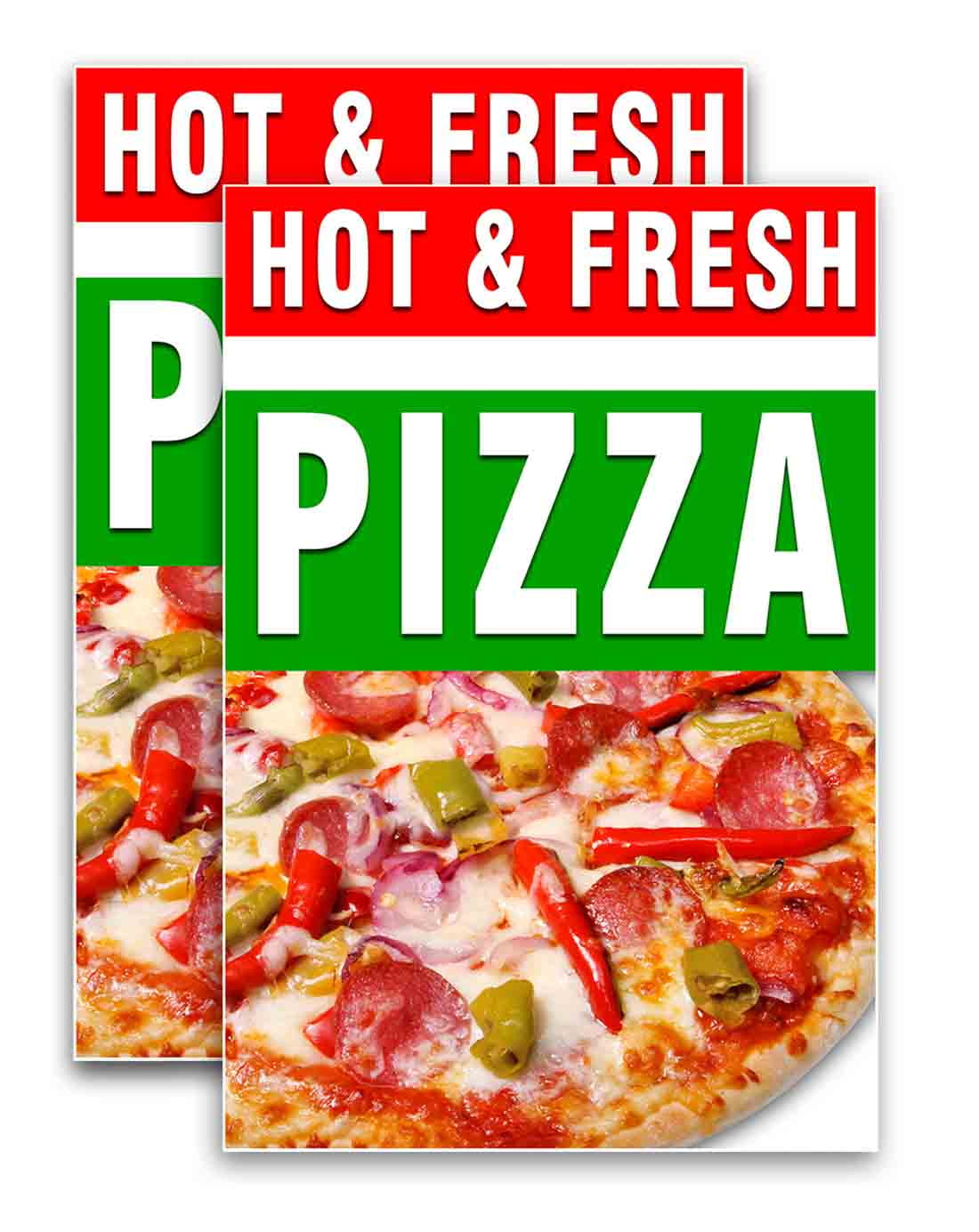 Hot Fresh Pizza (24" X 36") Vinyl Decal Only (Pack of 2) |Sign|Sticker ...