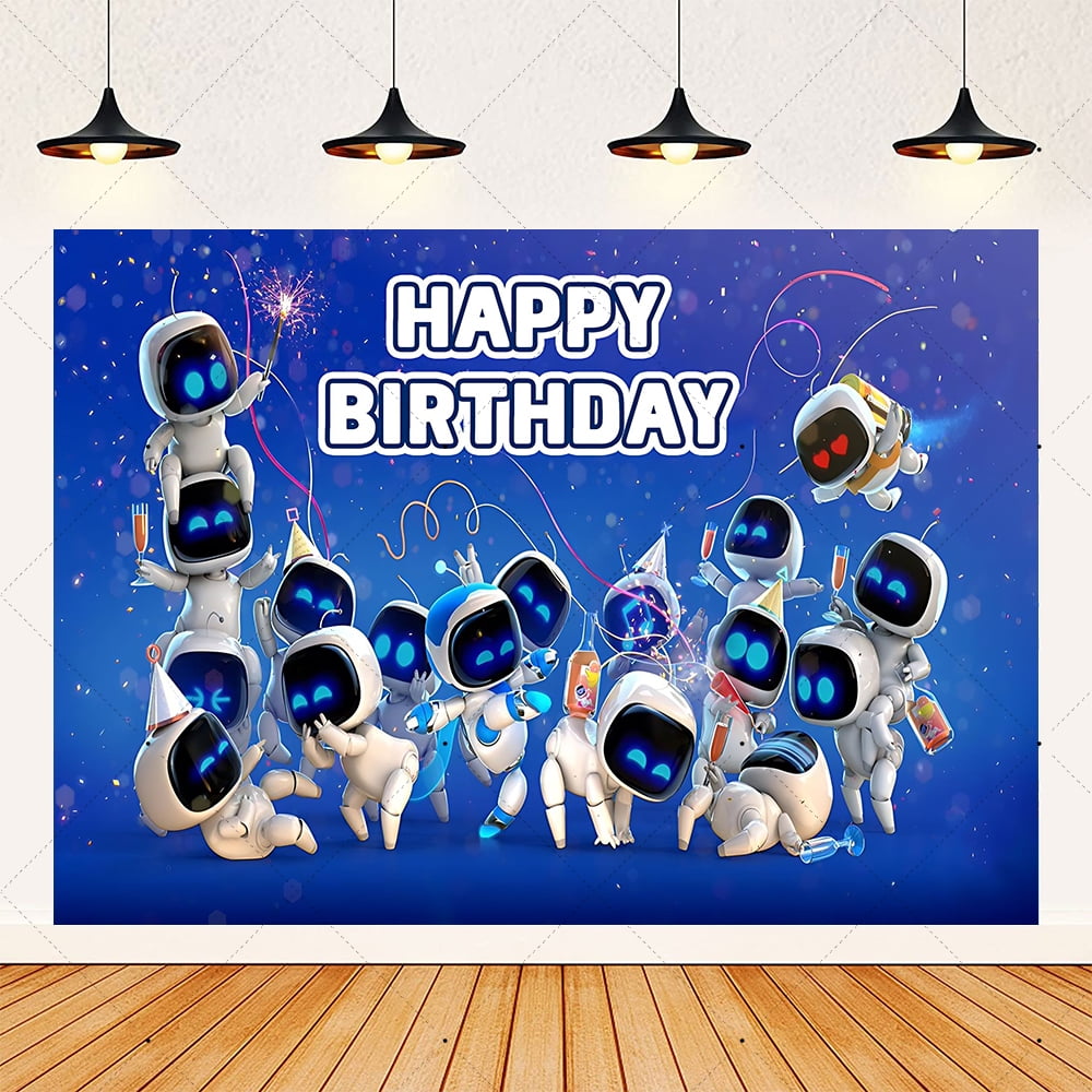 Hot Game Astro-Bot Theme Background Children Birthday Party Banner ...