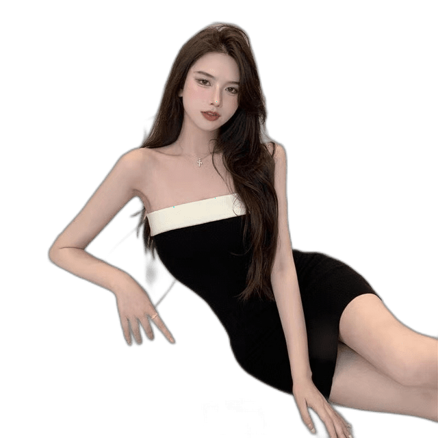 Hot Girl Sexy Style Sexy Clavicle Tube Top Slim Fit Temperament Tight