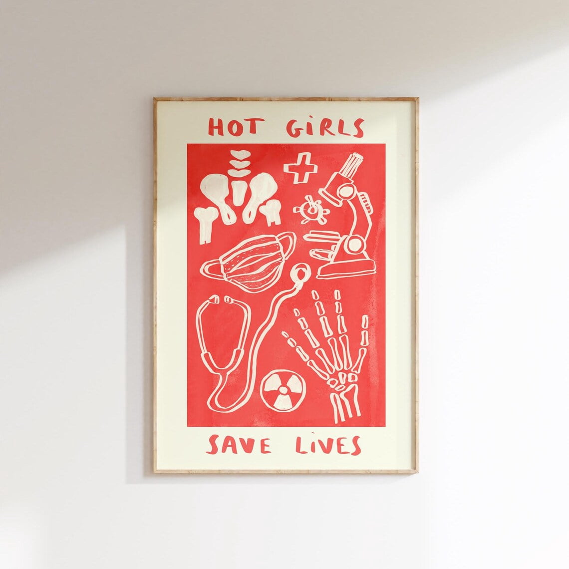 Hot Girls Boys Save Lives Radiography Wall Art Xray Decor, Unframed ...